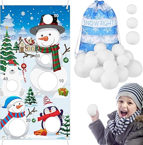 Amazon.com: Elcoho 22 Pieces Snow Toss Games Banner Snow Toy Ball Set ...