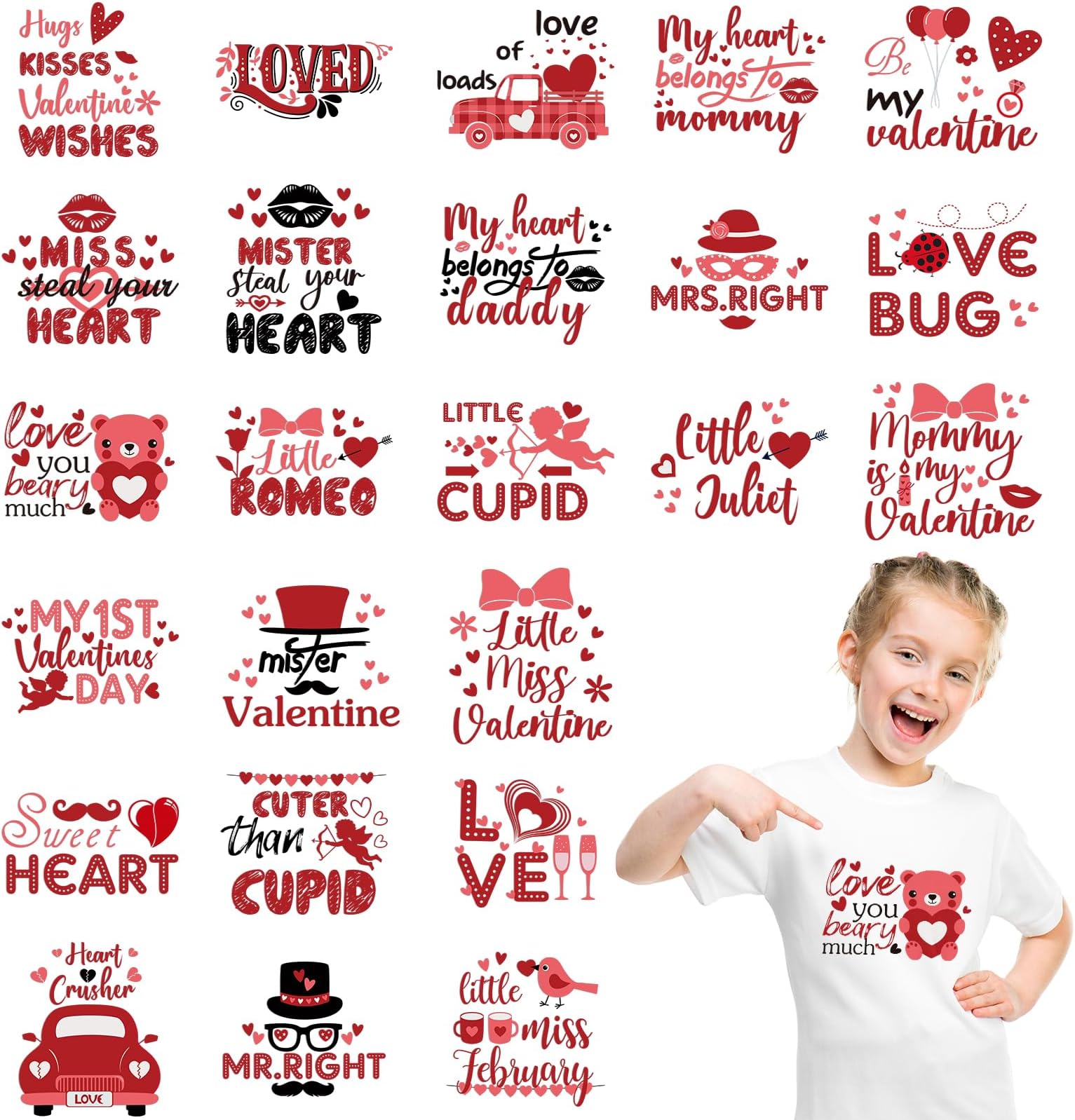 Amazon.com: 36 Sheets Valentine's Day Iron on Patches Clothing Iron on ...