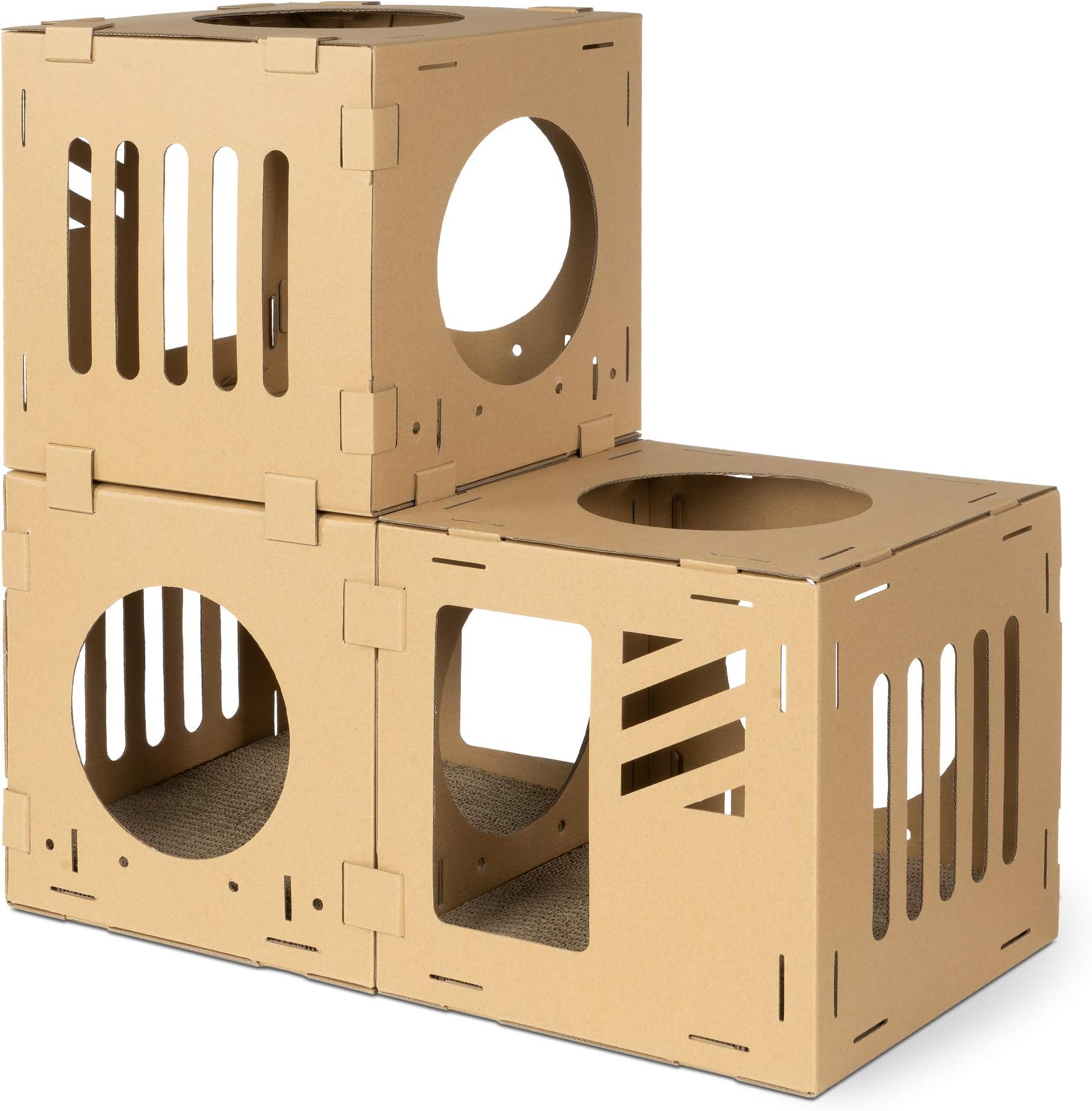 Navaris Modular Cardboard Cat House - DIY Corrugated Cardboard ...