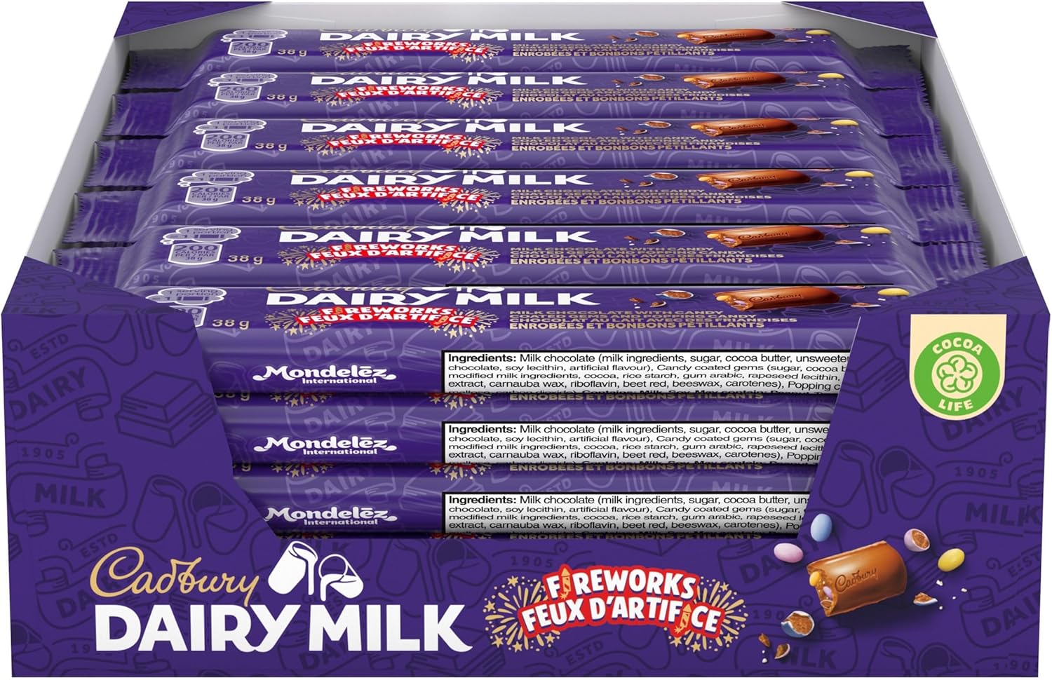 CADBURY DAIRY MILK Fireworks Chocolate Bar, Milk Chocolate Bar with ...