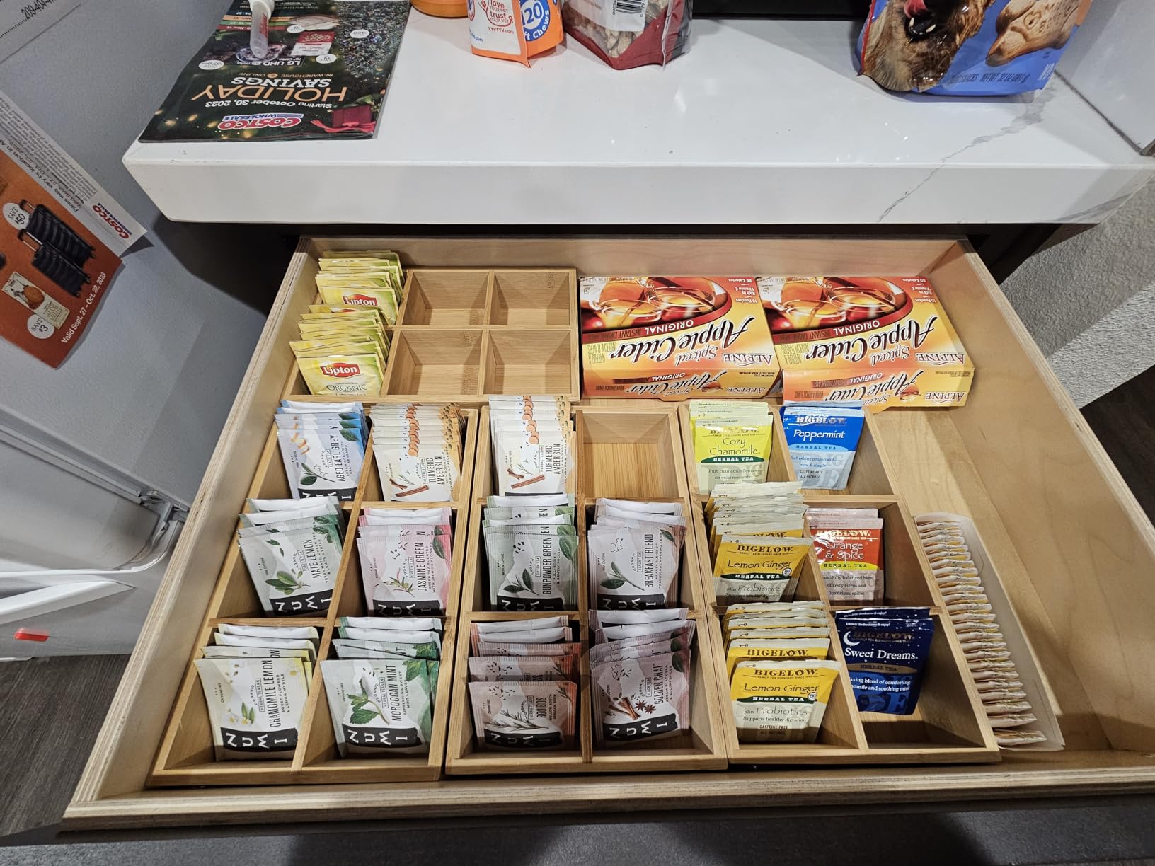 Amazon.com: Dicunoy 2 Pack Bamboo Tea Bag Organizer, Wood Hot Tea Bag ...