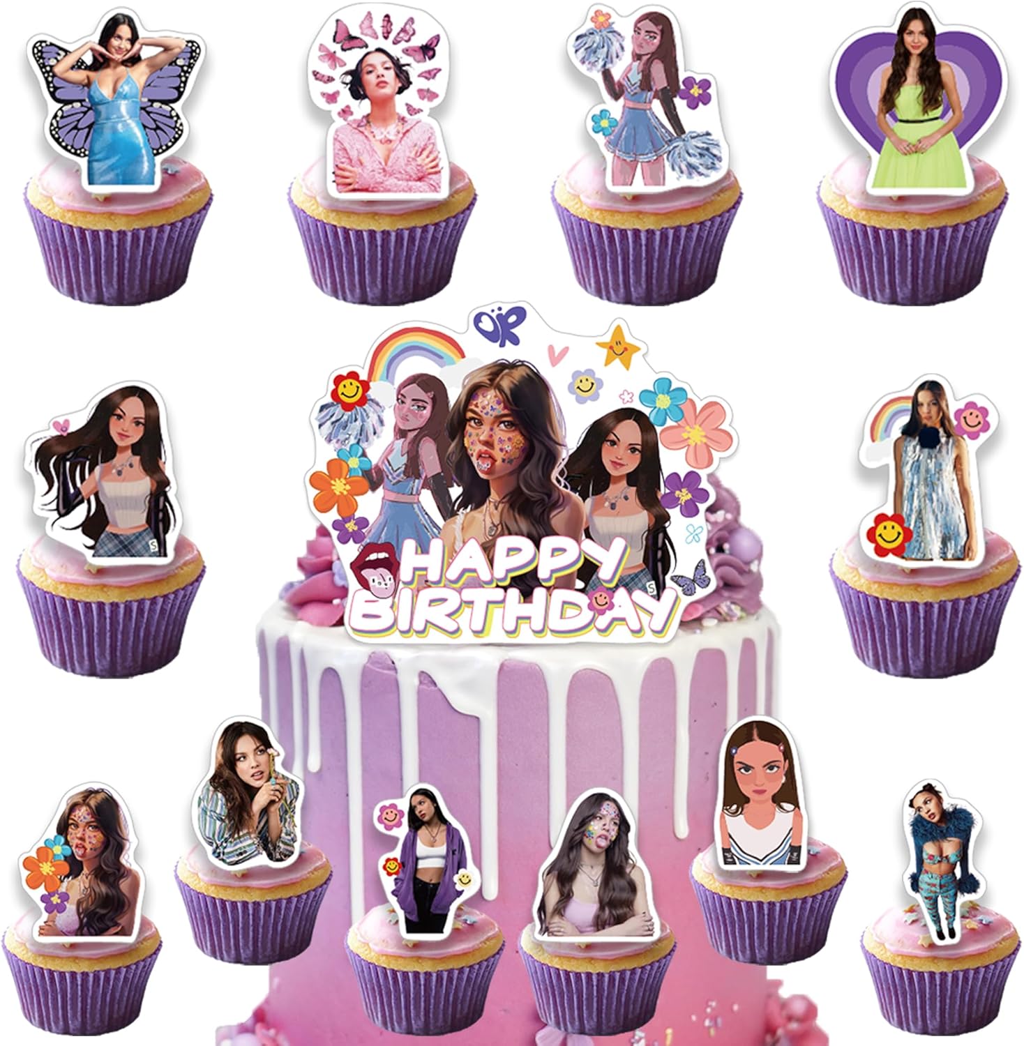 Amazon.com: TEECHUU Olivia Music Rodrigo Birthday Party Cake ...