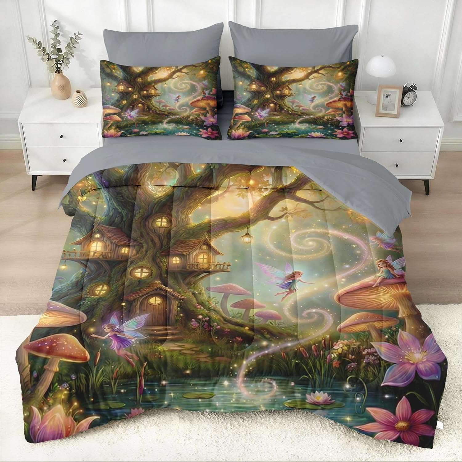 Amazon.com: WeCozy 5 Pcs Twin Size Comforter Set with Pillowcase & Sham ...