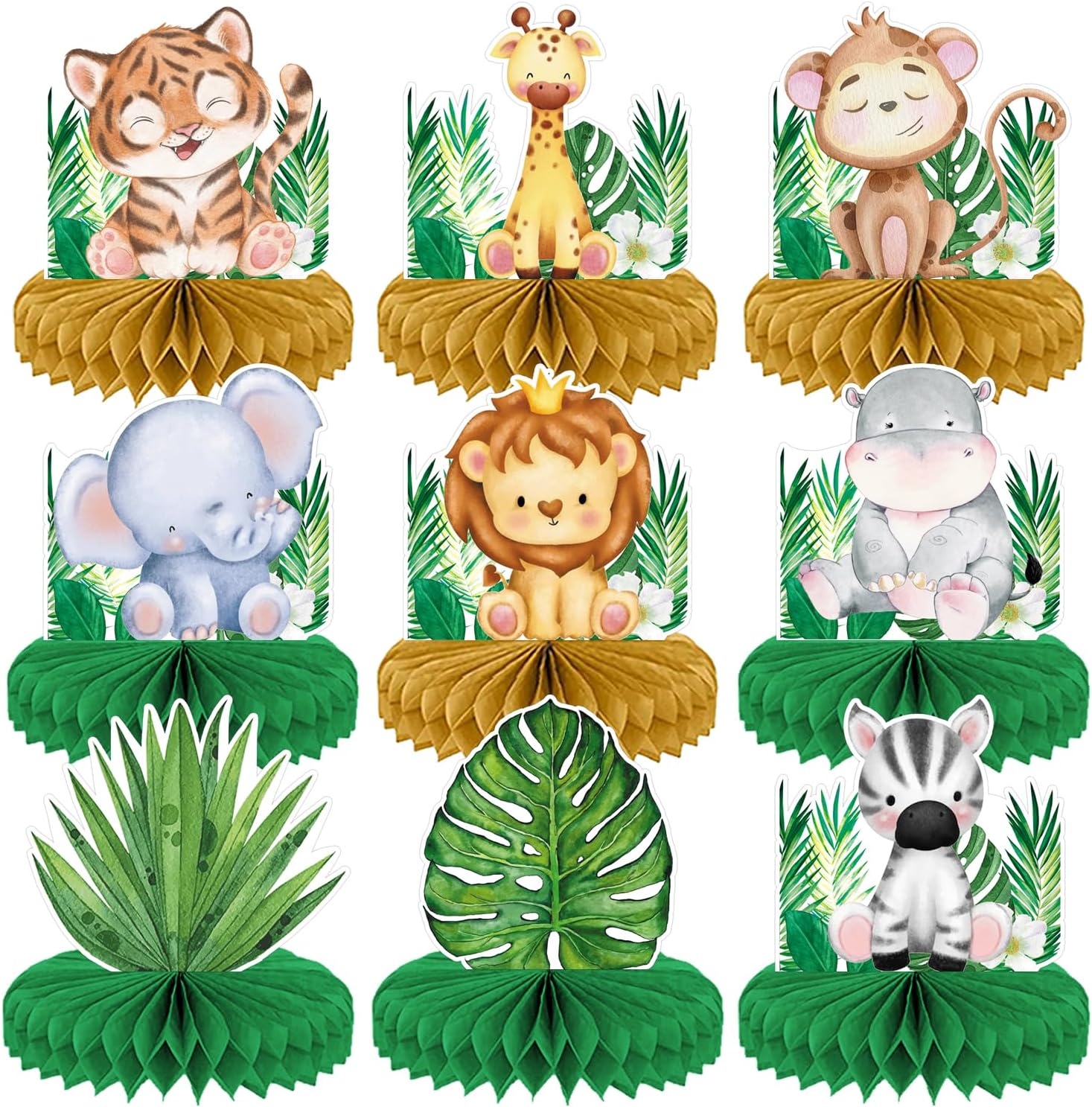 Amazon.com: 9PCS Jungle Animal Party Decoration Wild Animal Wild One ...