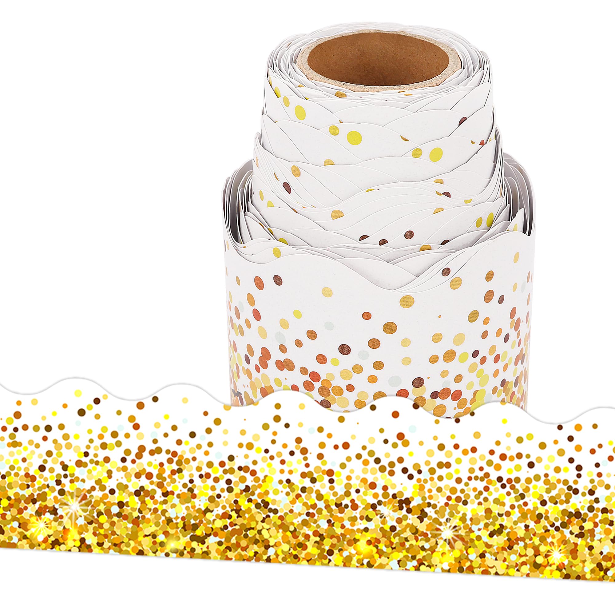 Buy 36 Ft Gold Bulletin Board Border Roll, Golden Confetti Bulletin ...