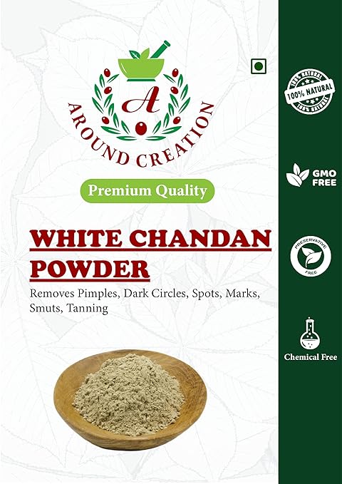Around Pure White Chandan Powder/White Sandalwood/SAFED Chandan //SWET