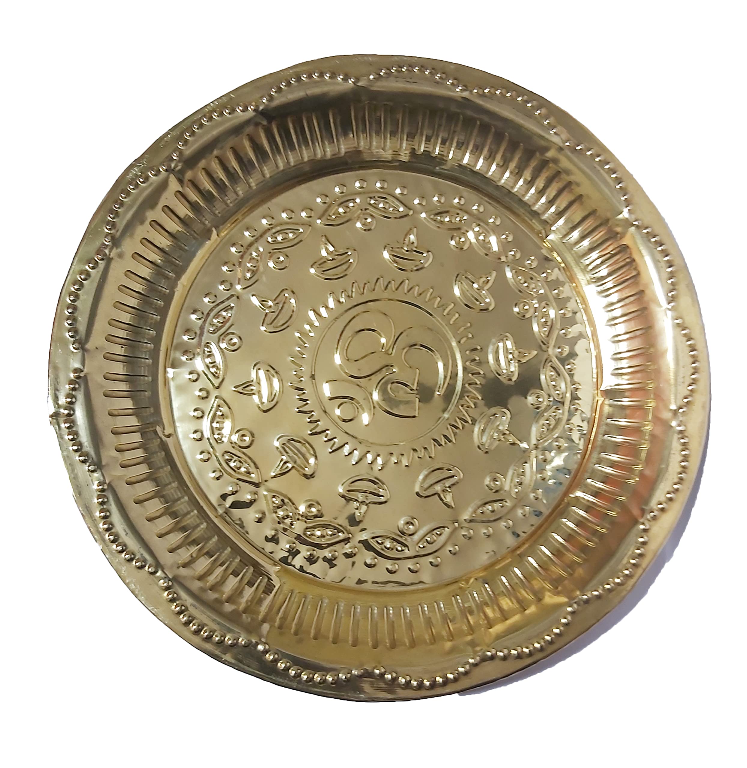 Amazon.com: PARIJAT HANDICRAFT Copper pooja thali plate for poojan purpose puja thali for home ...