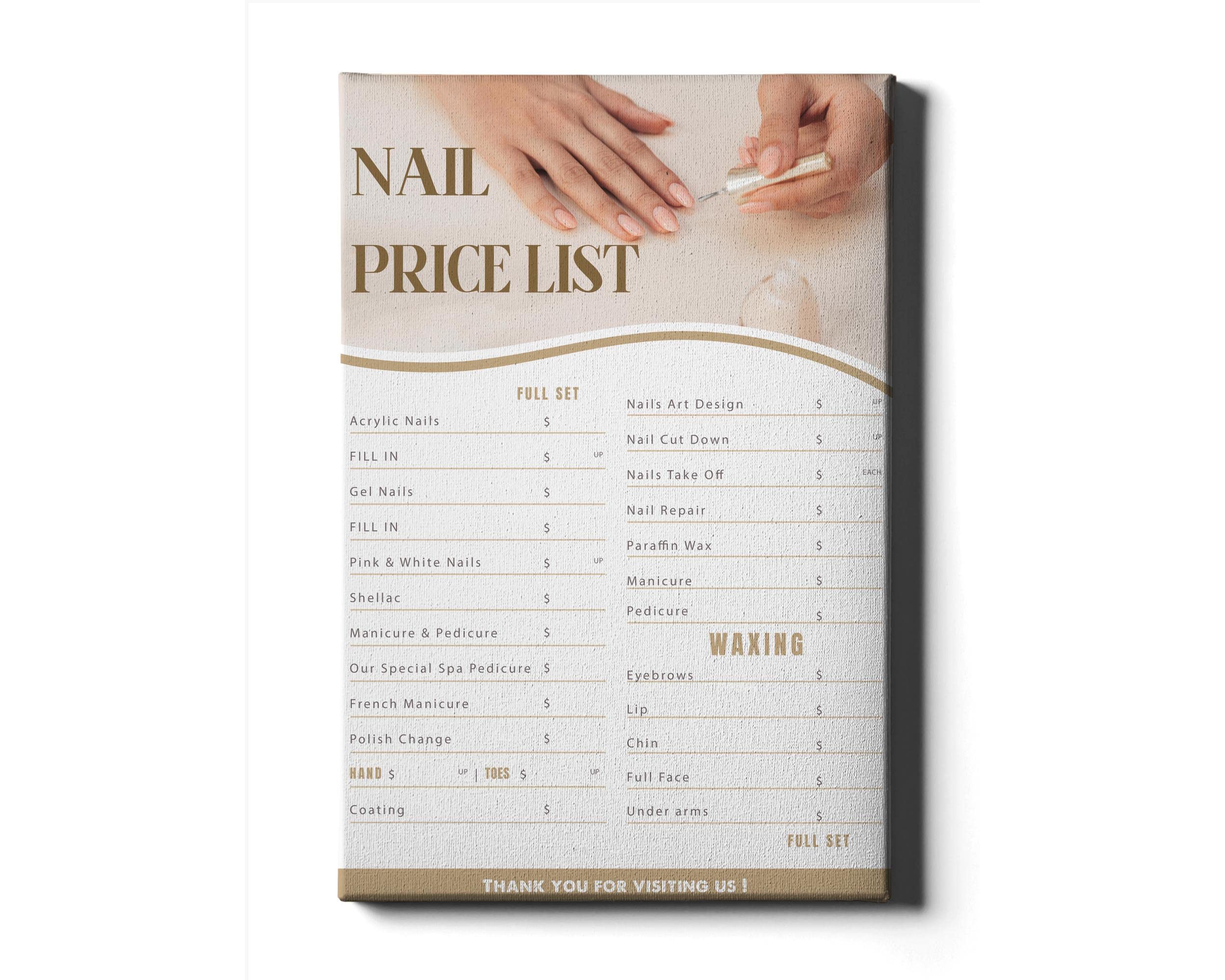 Nail Salon Menu