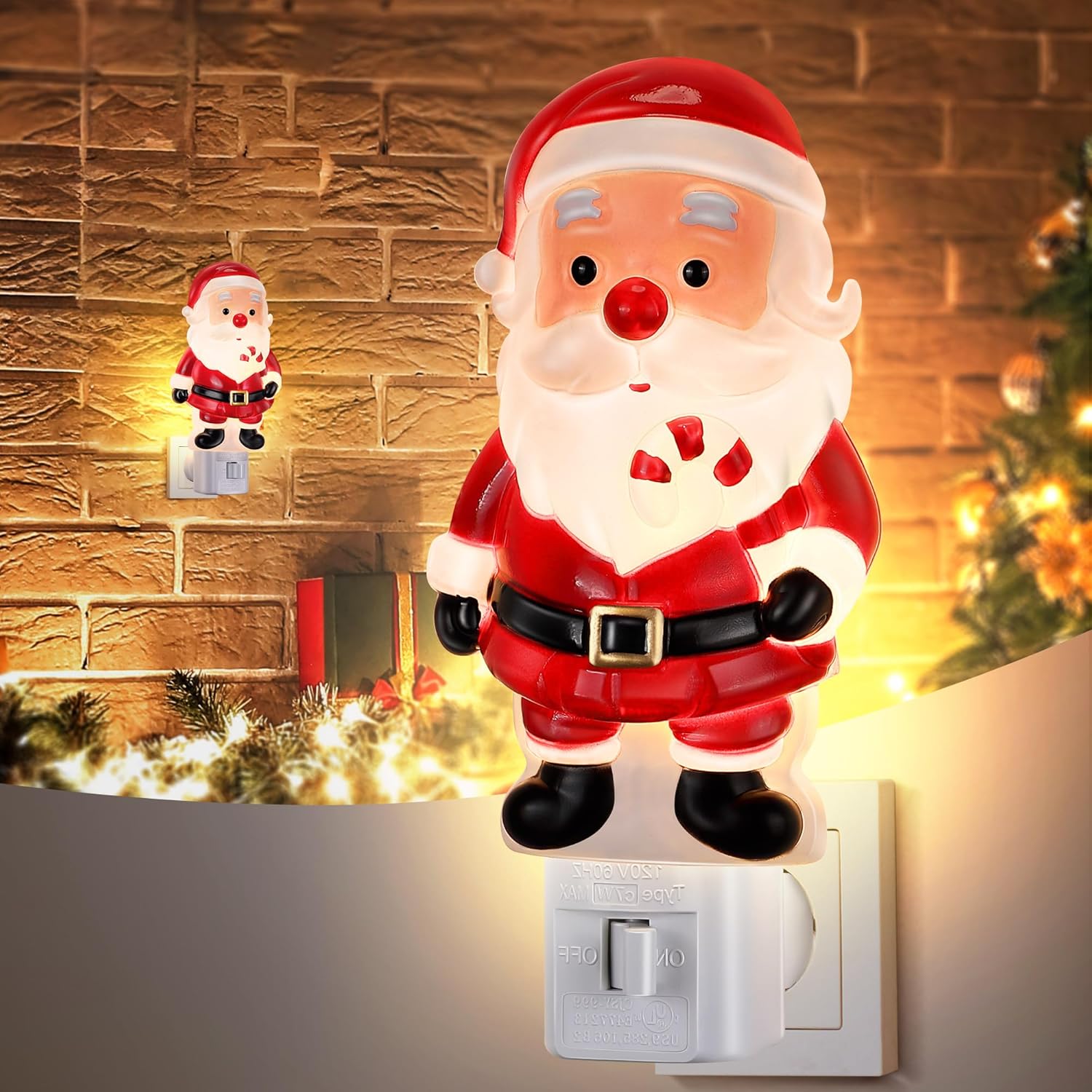 Meonum Christmas Decoration Santa Clause Night Light, LED Christmas ...