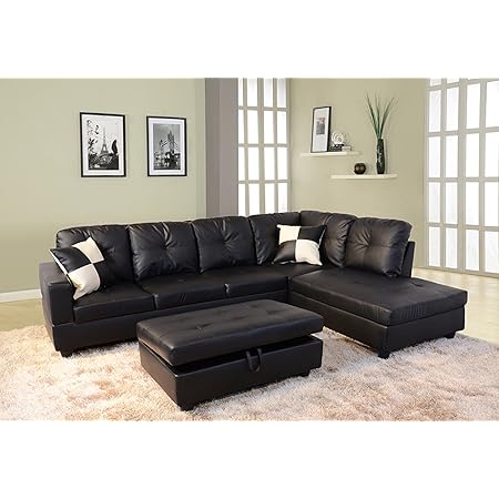 Amazon.com: Beverly Fine Furniture Right Facing Russes Sectional Sofa ...