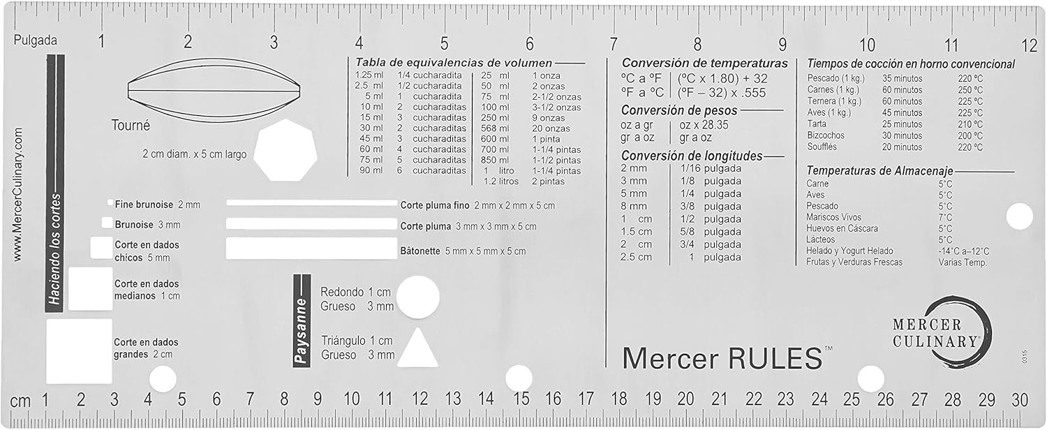 Amazon.com: Mercer Culinary Mercer Rules Spanish Culinary Ruler ...