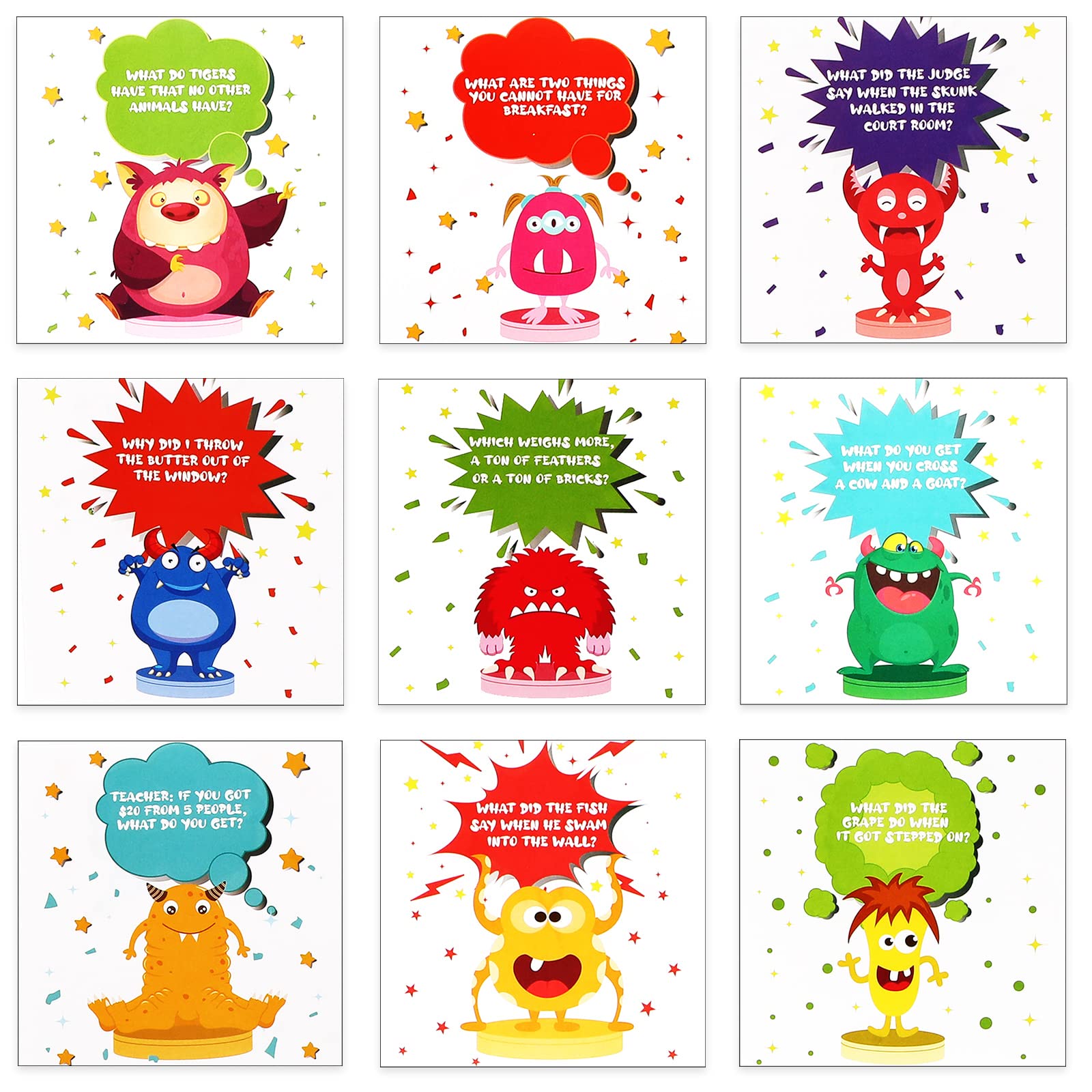 Buy Epakh 60 Pieces Lunchbox Jokes Cards Kids Funny Jokes Flash Cards ...