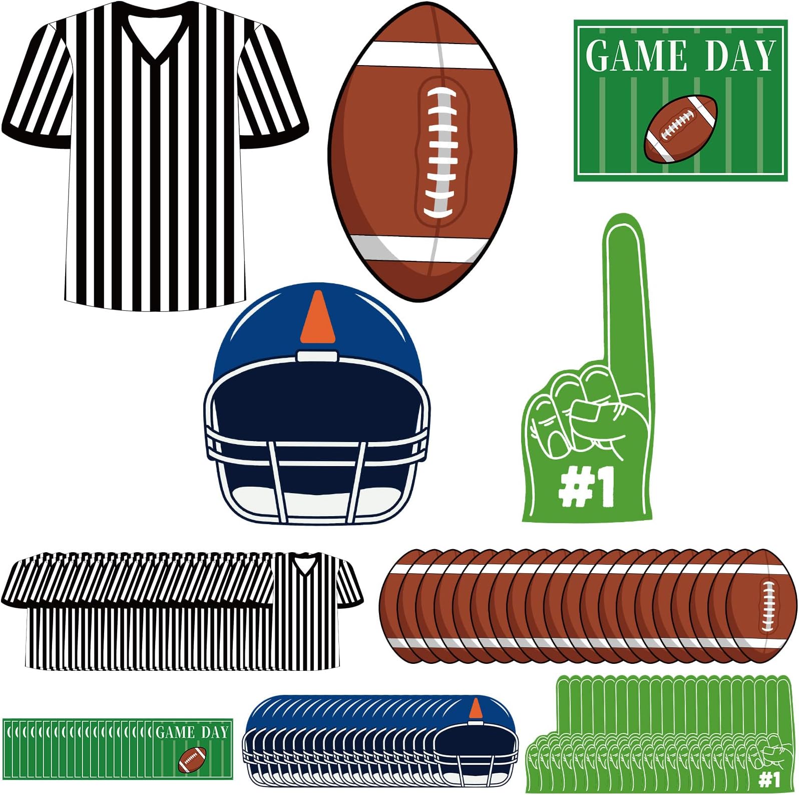 Amazon.com: Waenerec 45PCS Football Cutout Paper Football Cutouts ...