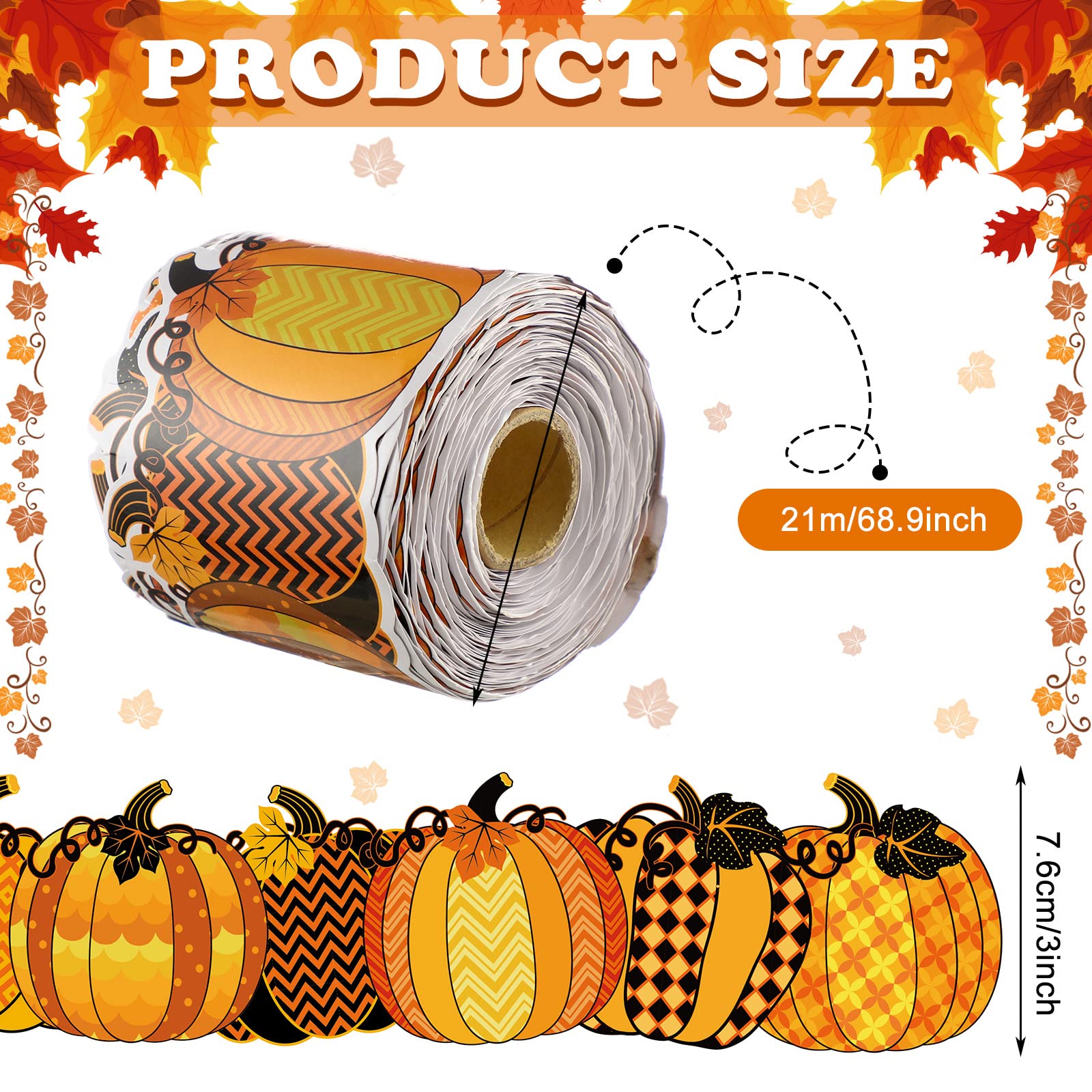 Snapklik.com : 68.9 Feet Pumpkins Border Bulletin Board Border Flower ...