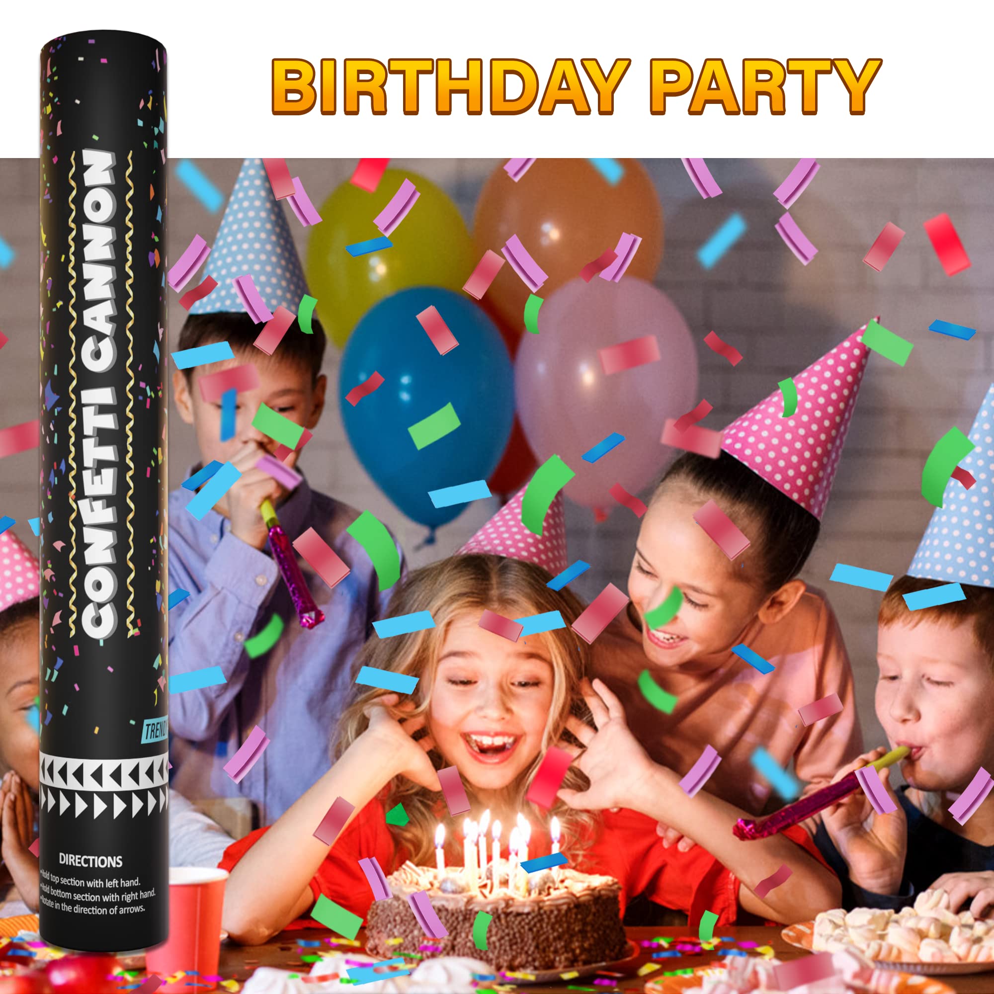 Confetti Cannon Party Poppers [6 Pack], Gift 3 Magnetic Photo Frames ...