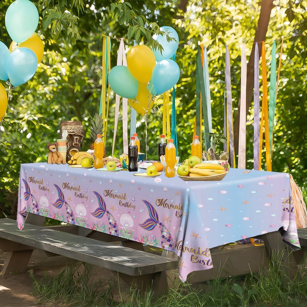 Snapklik.com : 3Pcs Mermaid Tablecloth Birthday Supplies Gifts For Girl ...
