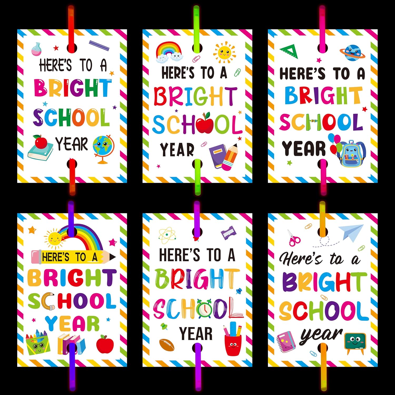 Amazon.com: Haooryx First Day of School Gift Glow in the Dark Sticks ...