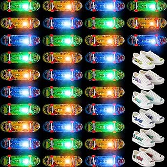 Amazon.com: Sotiff 39 Pcs Light up Mini Finger Skateboards Mini Finger ...
