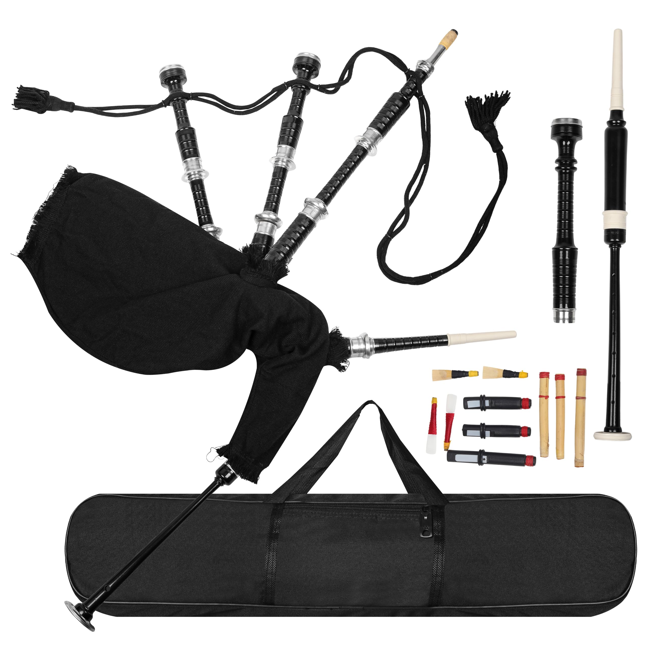 Amazon.com: Premium Quality Scottish Highland Bagpipes Silver Mounts ...