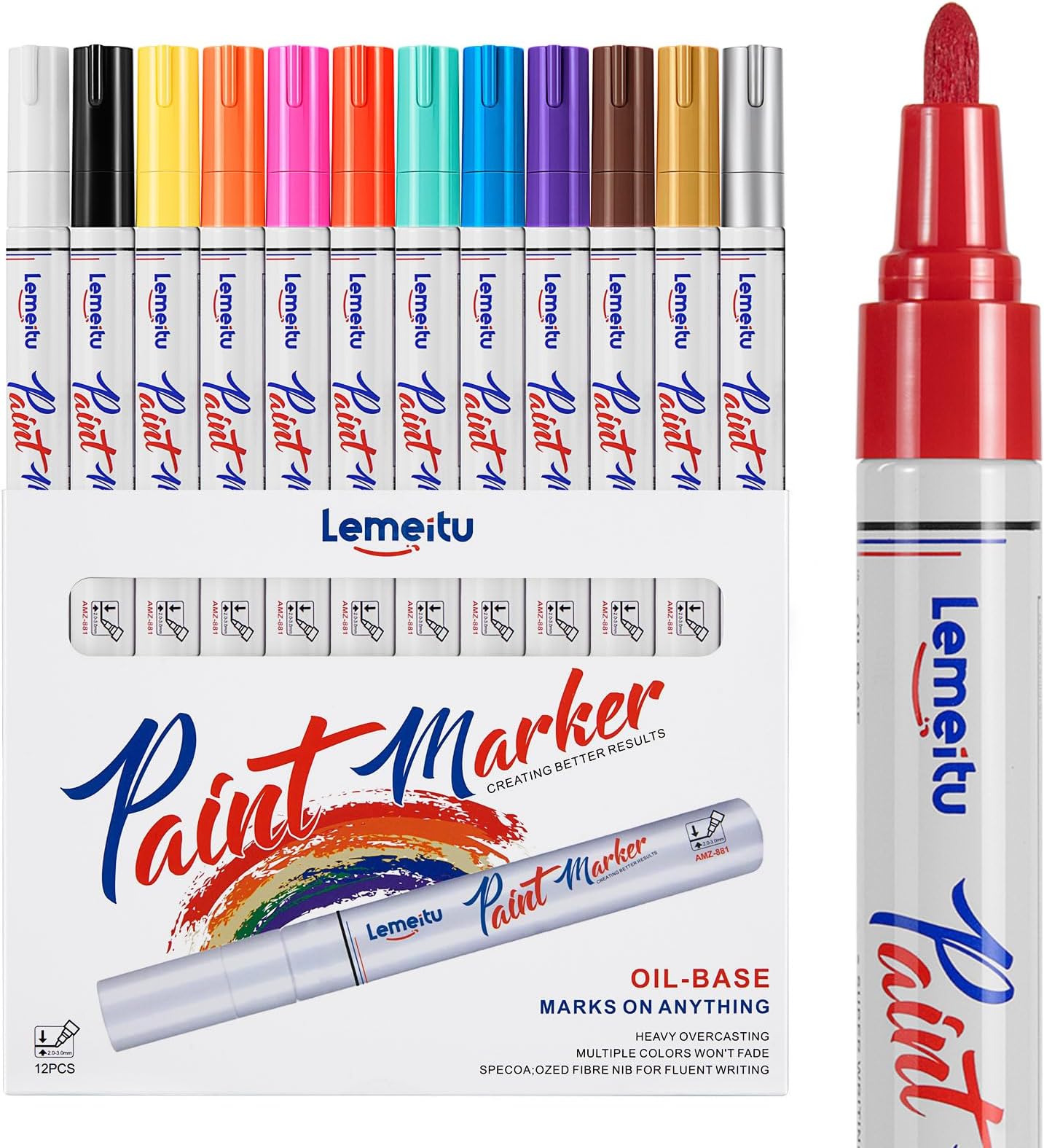Amazon.com: LEMEITU Paint Pens,2 Count Permanent Oil Based Paint ...
