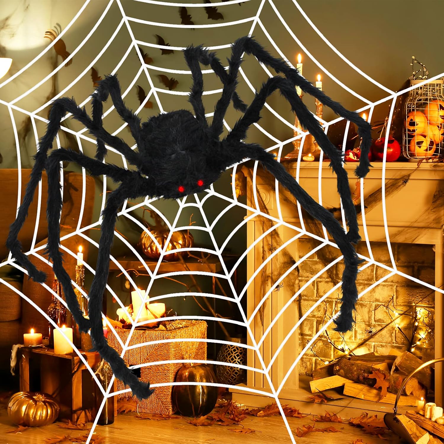 Amazon.com : Halloween Spider Decorations Outdoor 59'' Giant Scary ...