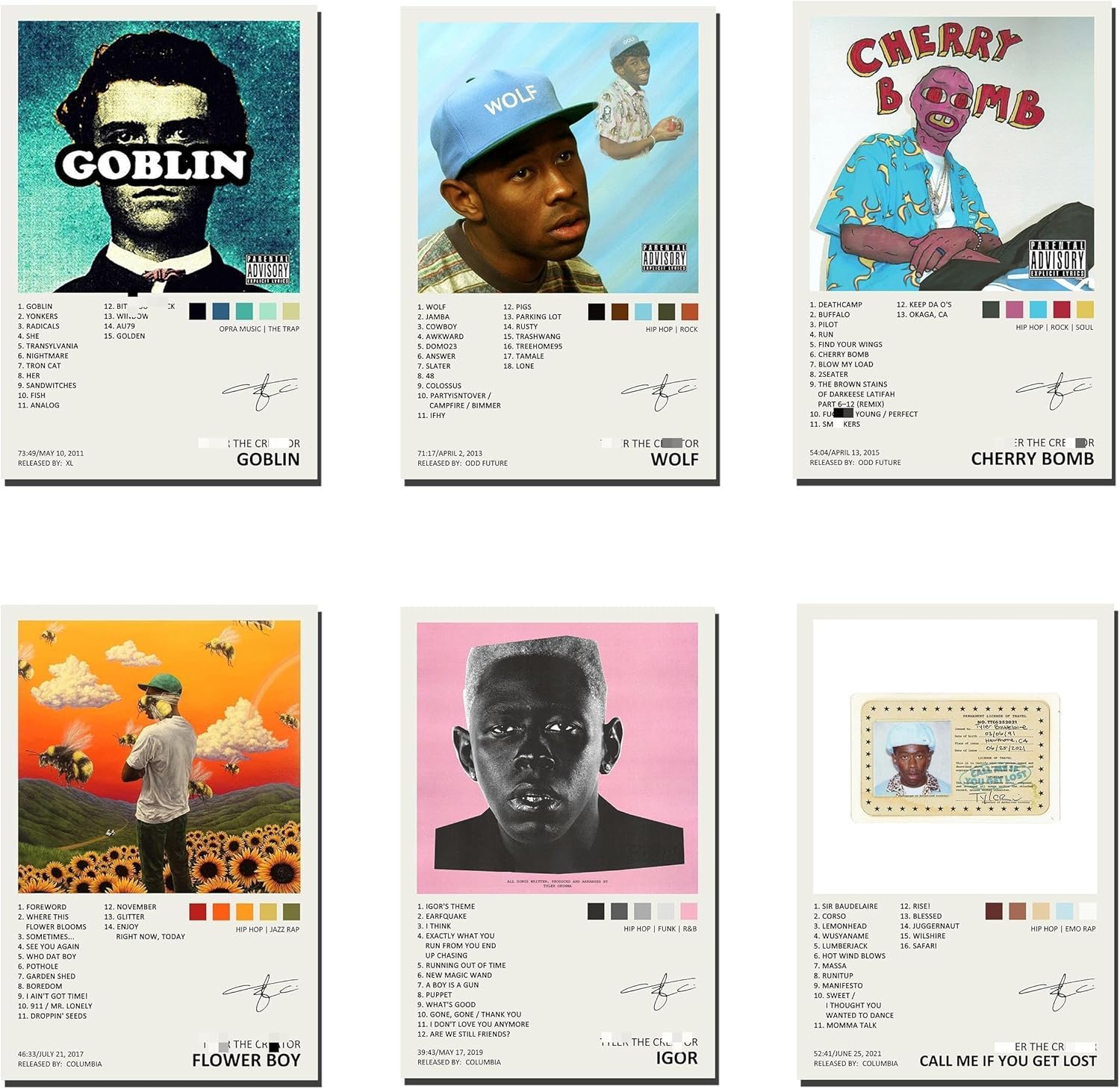 TOBIANG Tyler Poster The Creator Igor Flower Boy Call Me If You Get ...