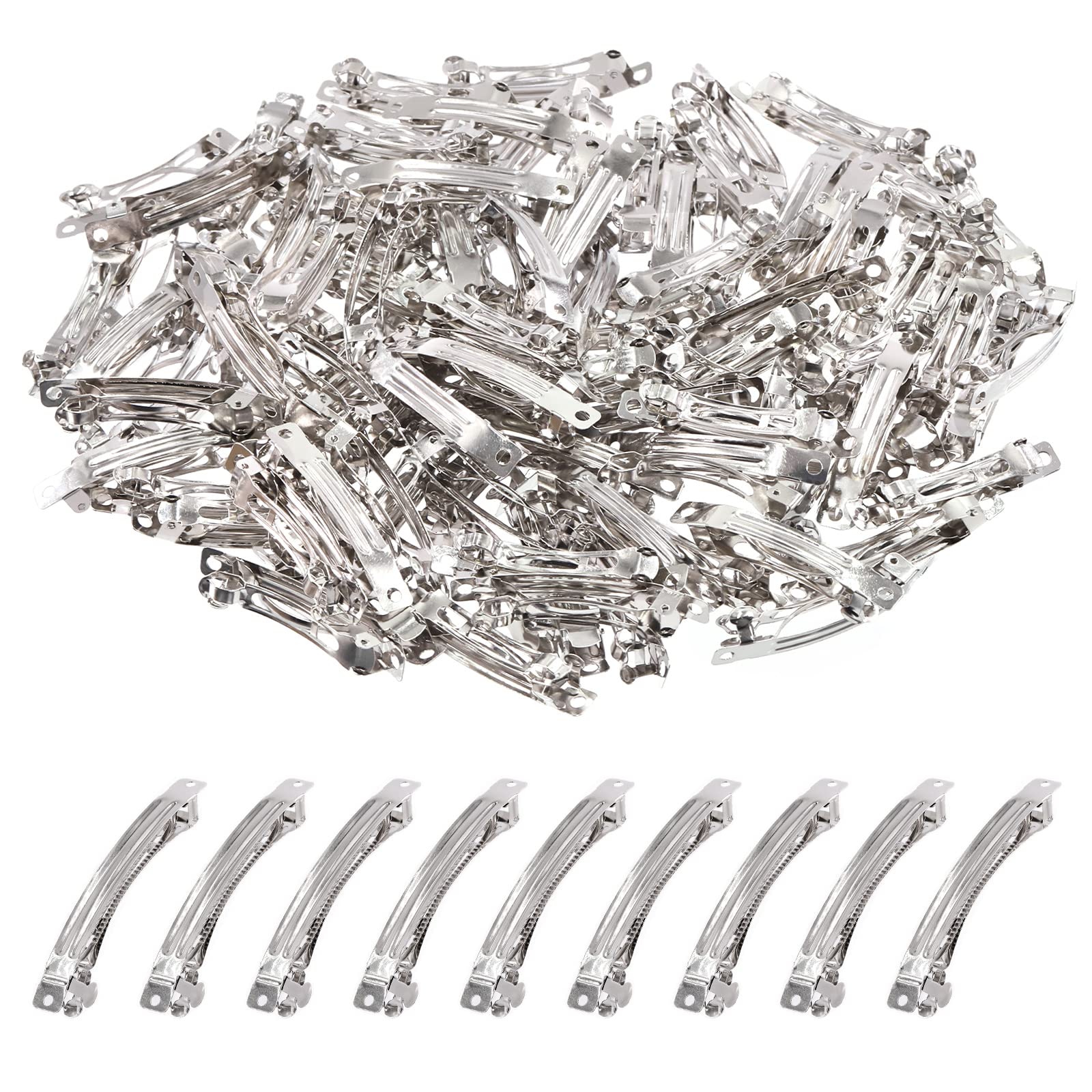 100pcs Iron Blank French Barrette Hair Clip 50mm Silver French ...