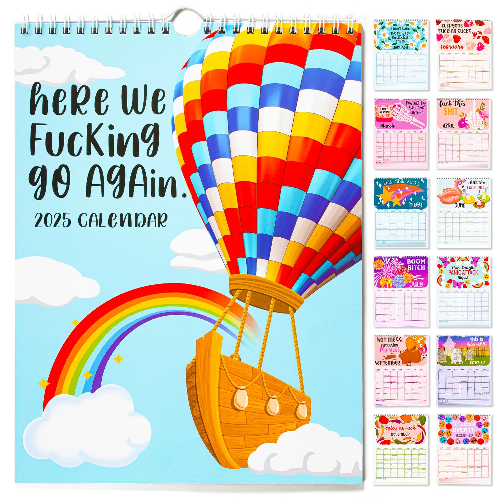 Here We Fuxking Go Again Here We F*cking Go Again: 2026 Swear Calendar ...