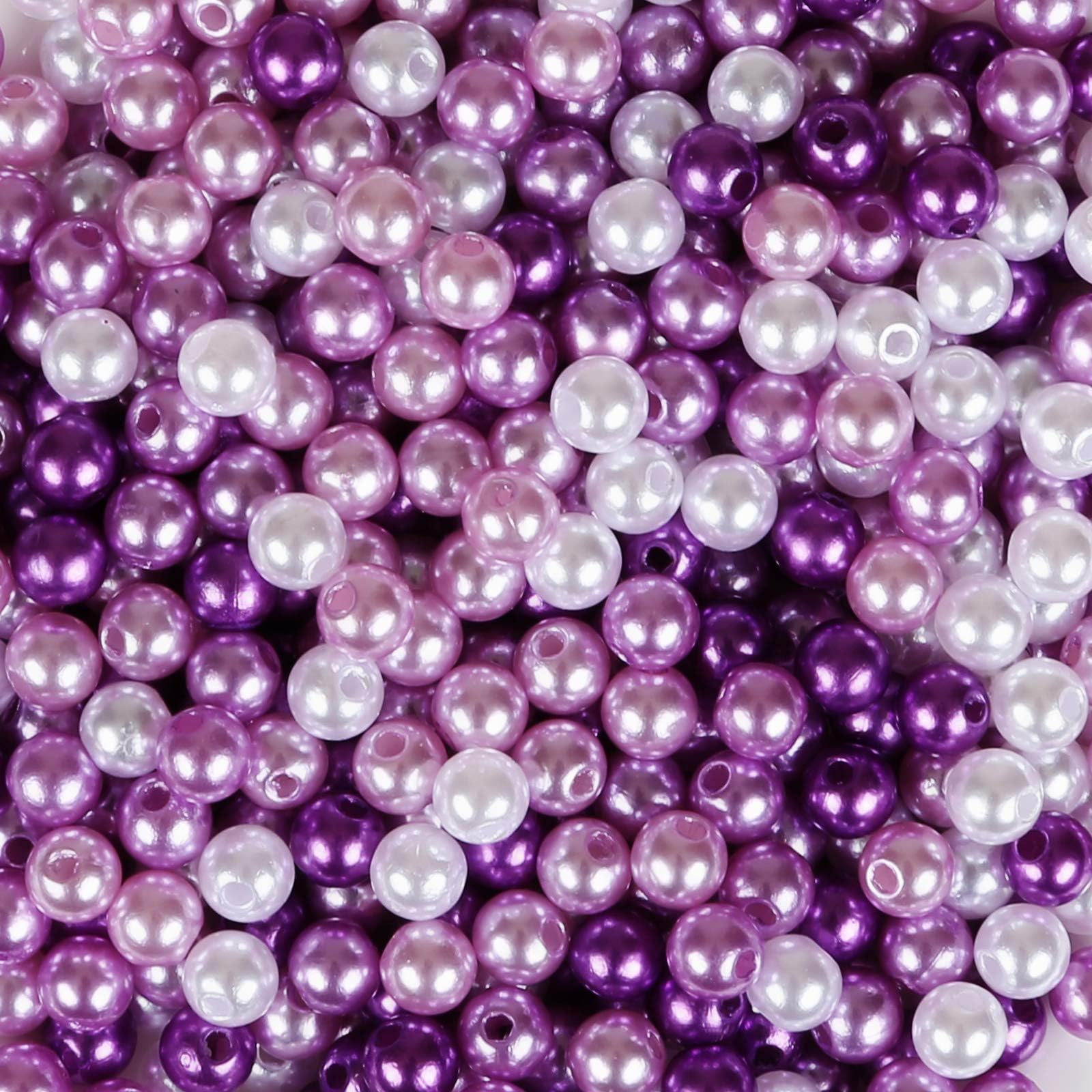 400 Acrylic Faux Pearl Beads 4mm *17 Colours* Beading Wedding Crafts ...