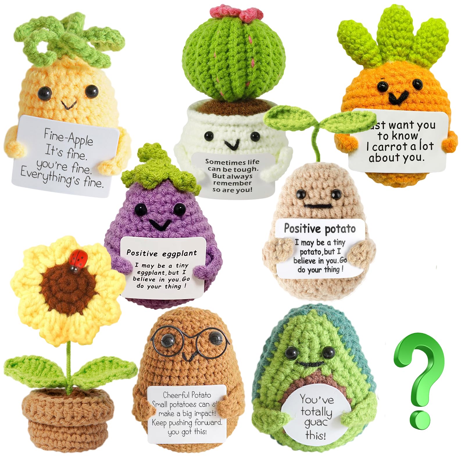 Amazon.com: YUELE Mini Crochet Gift Set, Emotional Support Dolls, 9PCS ...