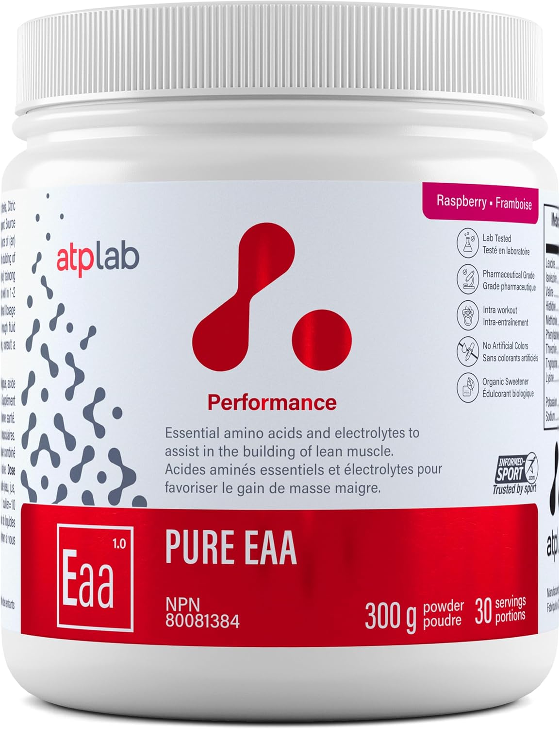 ATP LAB Pure EAA Powder, 300g 30-Servings, Raspberry Flavor - Complete ...