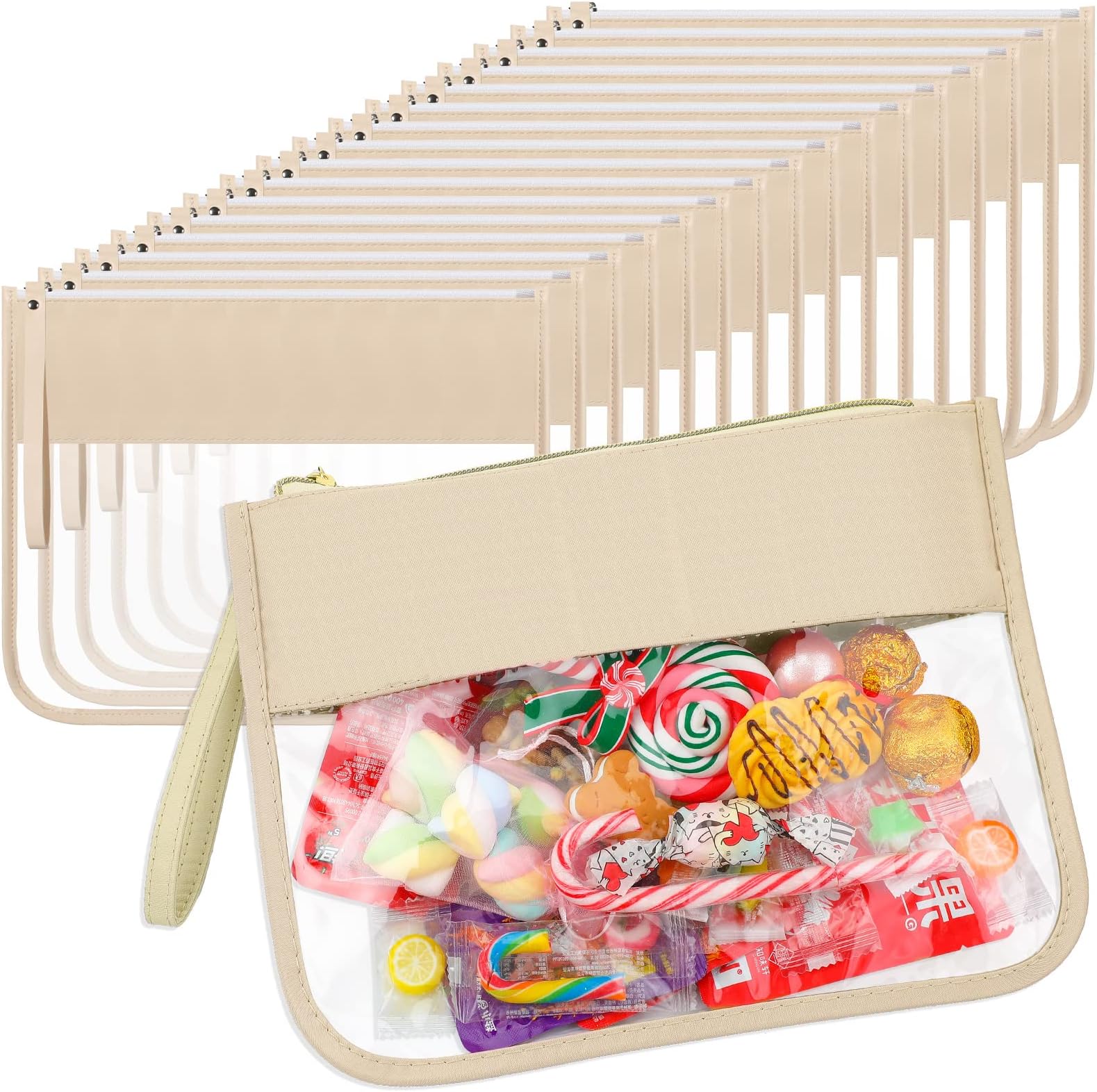 Amazon.com : Teling 8 Pieces Clear Makeup Bags DIY Chenille Letter ...