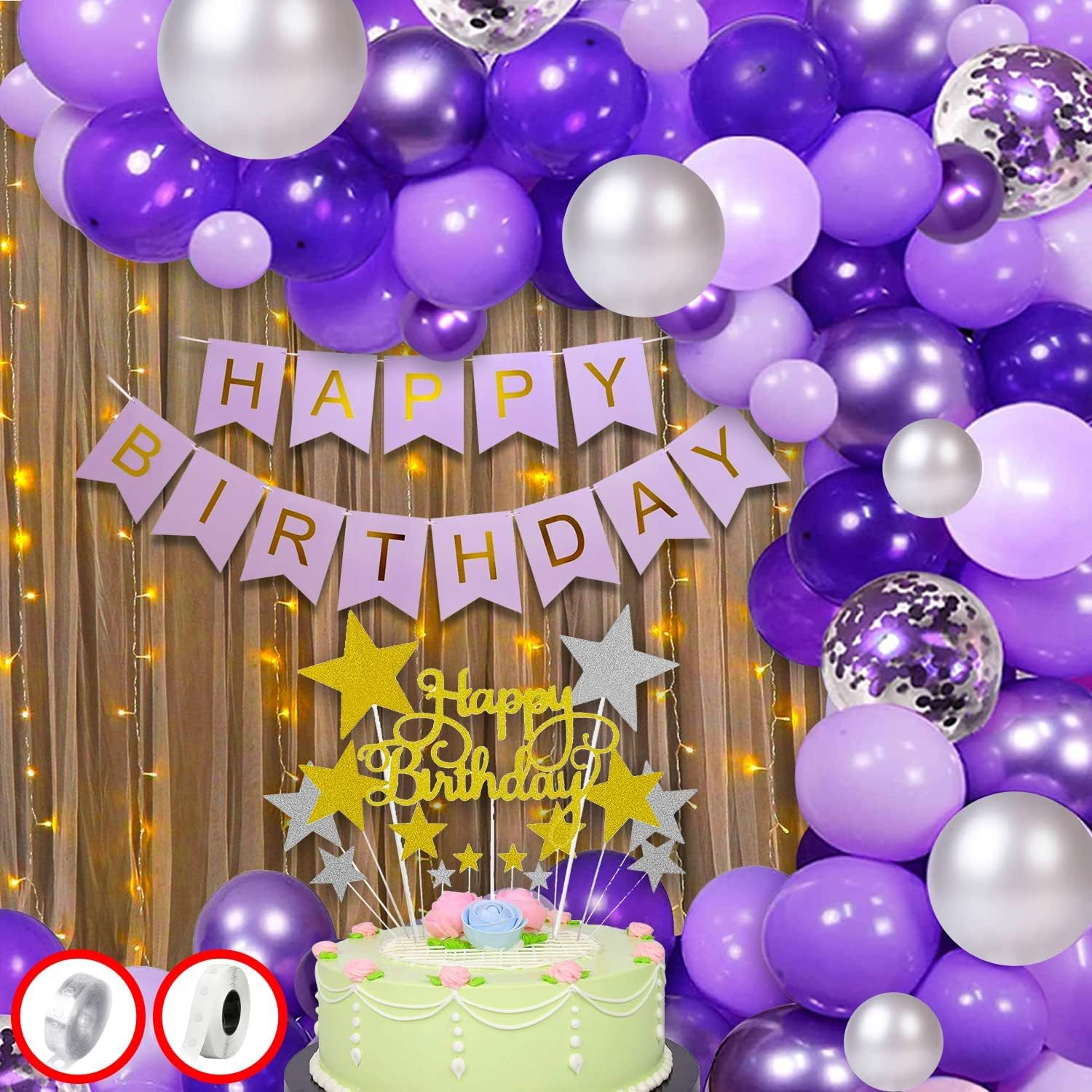 MDE Purple Birthday Decoration Kit 44Pcs Birthday Decoration For mde-purple-birthday-decoration-kit-44pcs-birthday-decoration-for