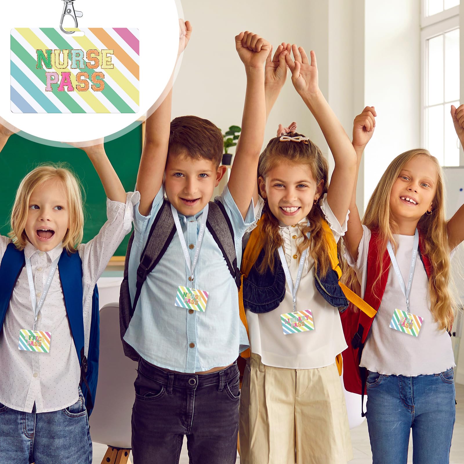 Snapklik.com : 16 Pcs PVC Hall Pass Lanyards Unbreakable Hall Passes ...