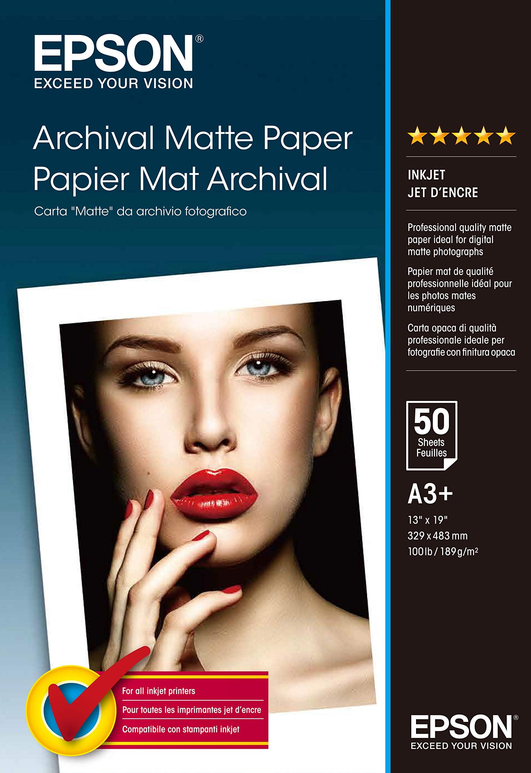 Epson Archival - Matte paper - Super (329 x 483 mm) - 189 g/m2 - 50 ...