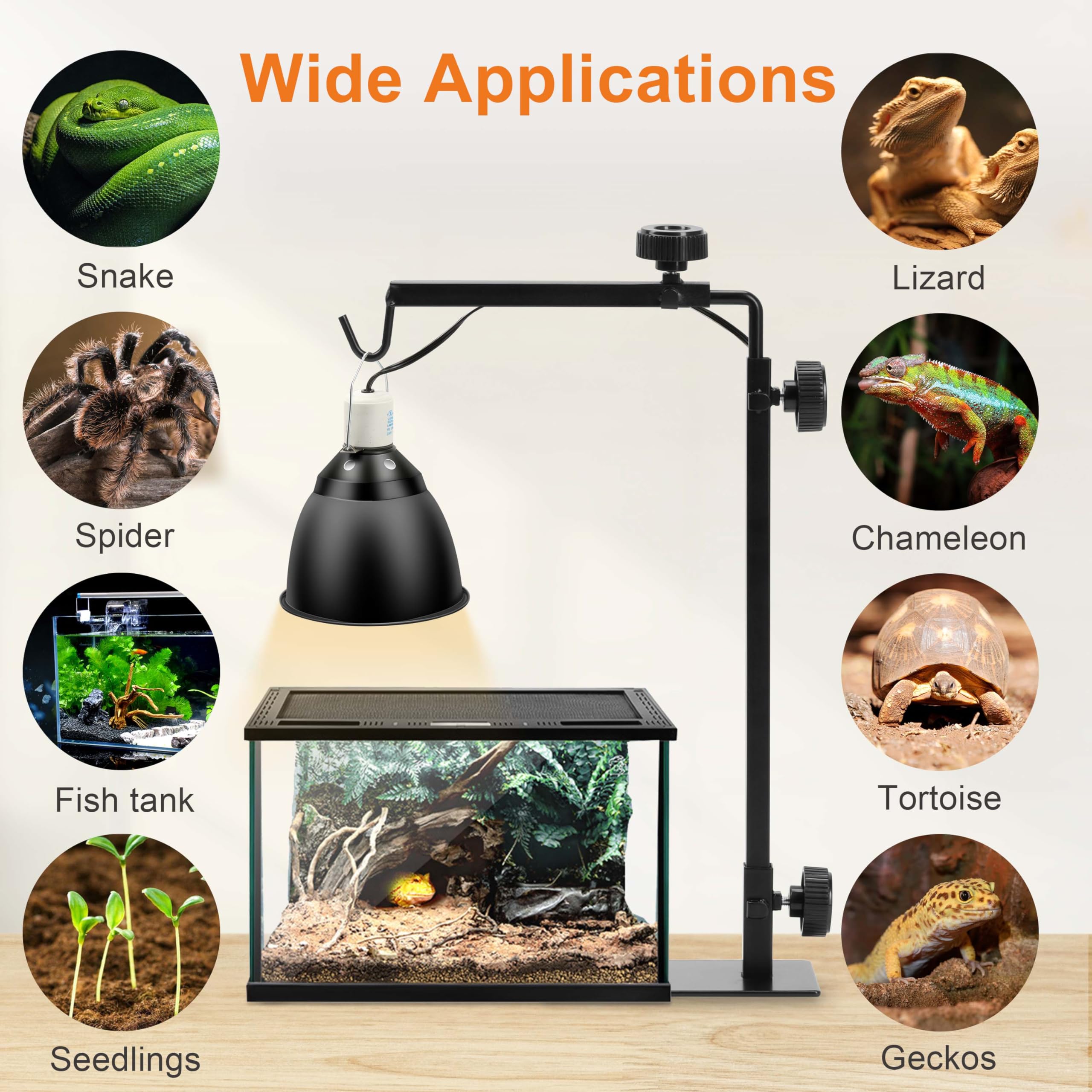 Snapklik.com : Simple Deluxe Reptile Adjustable Lamp Stand Metal Floor ...