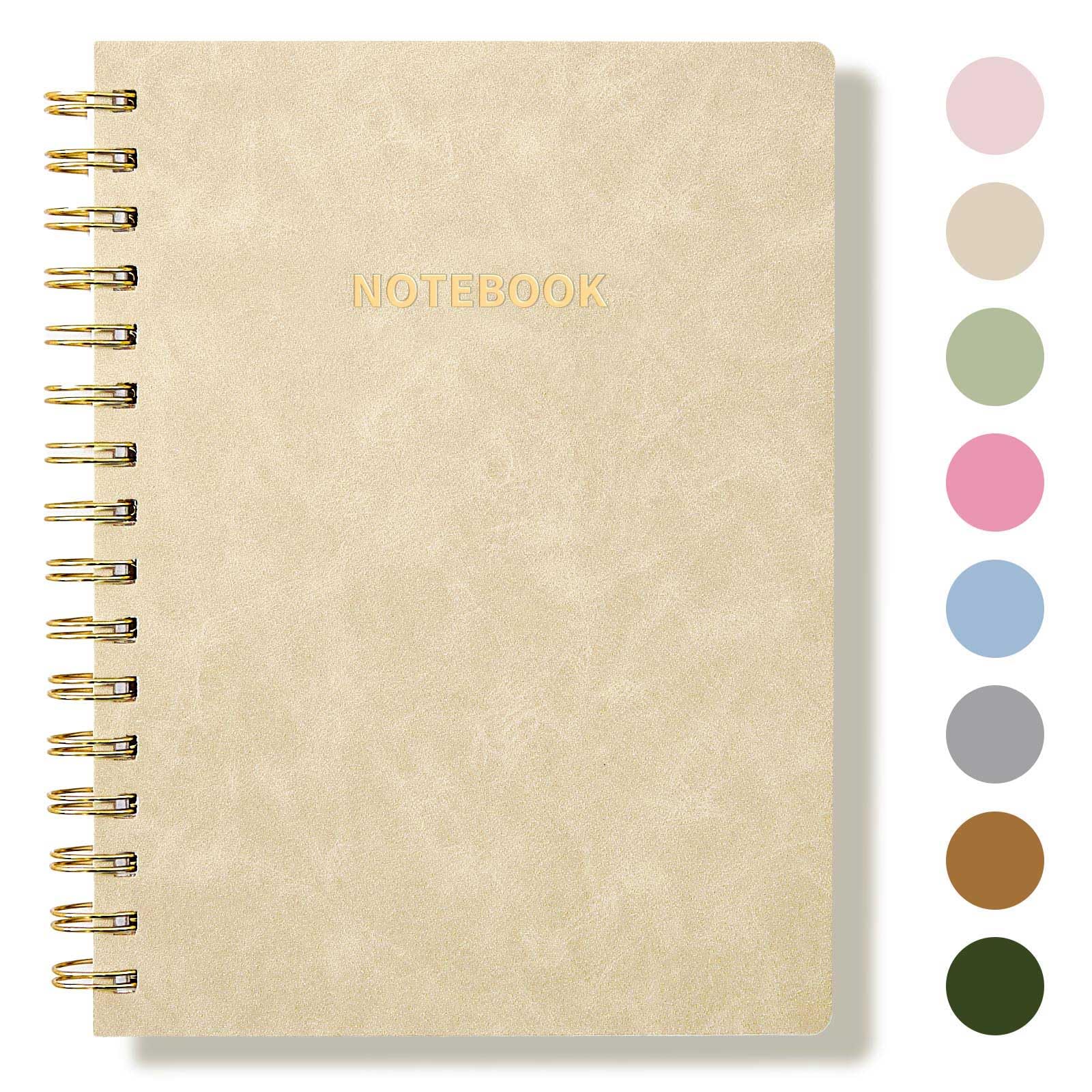 Amazon.com : TSFPapier Spiral Notebook College Ruled Soft Cover Suede ...