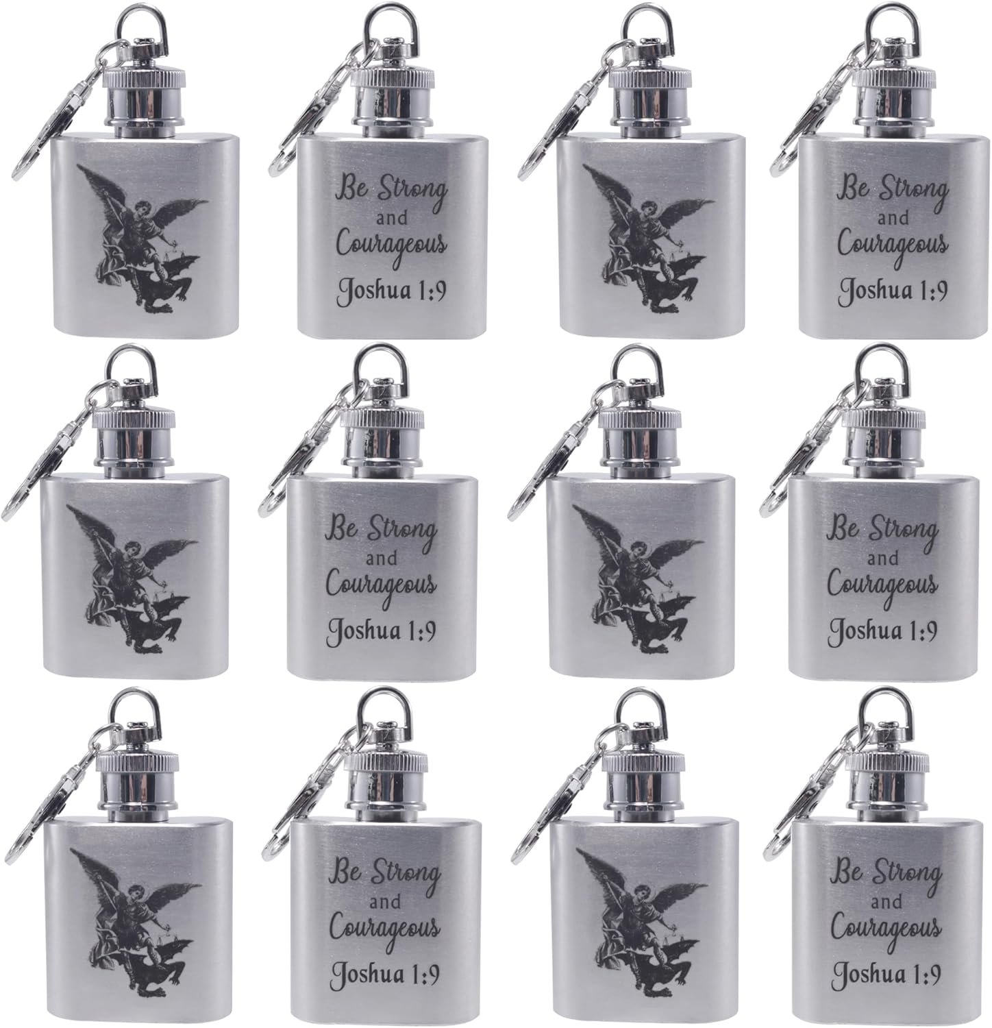 Amazon.com | Patron Saints Holy Water Keychain mini-Flask, Bible Verse ...