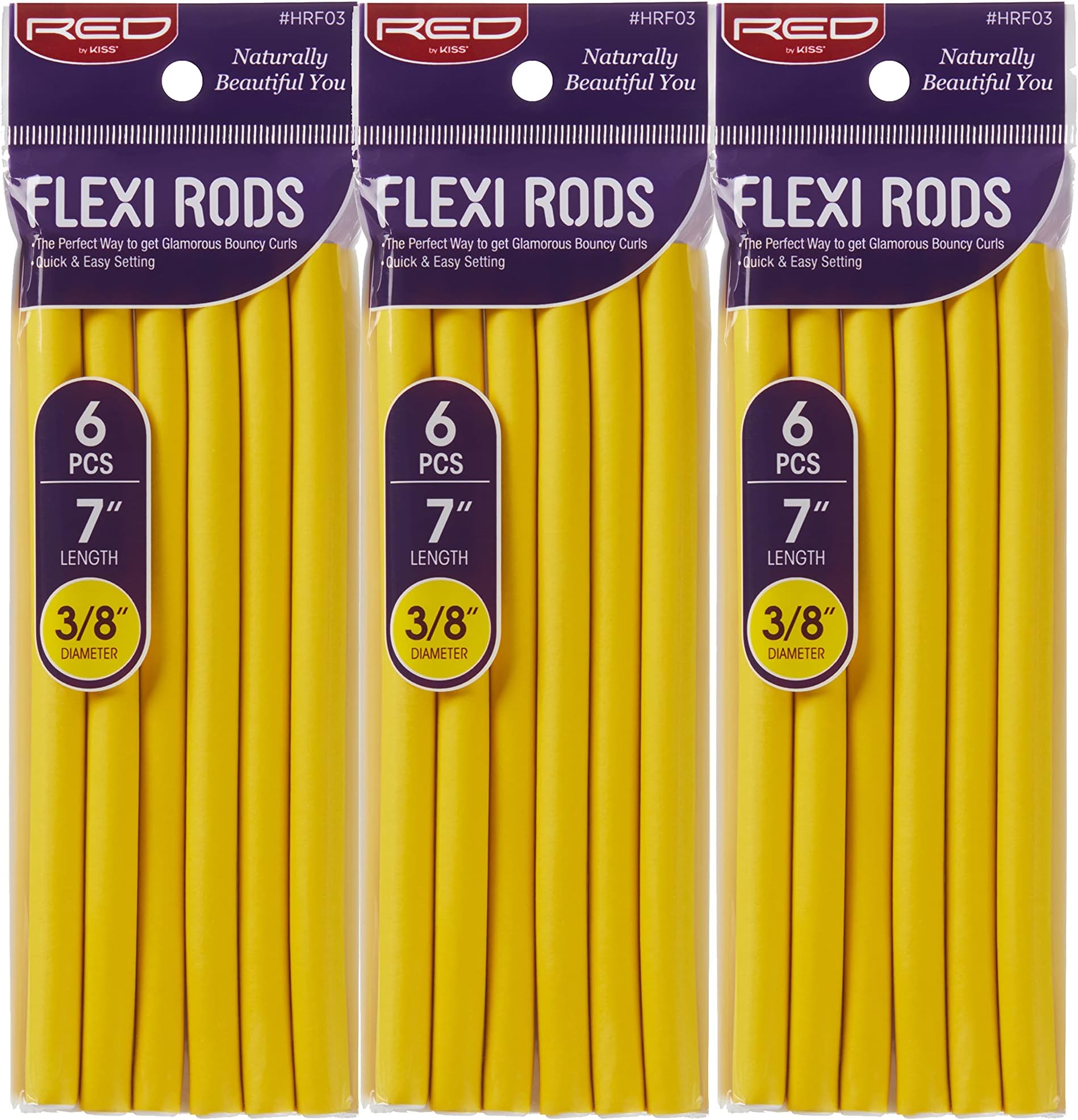 Amazon.com : Red by Kiss Flexi Rods 7", 3/8" Diameter - Heatless Hair ...