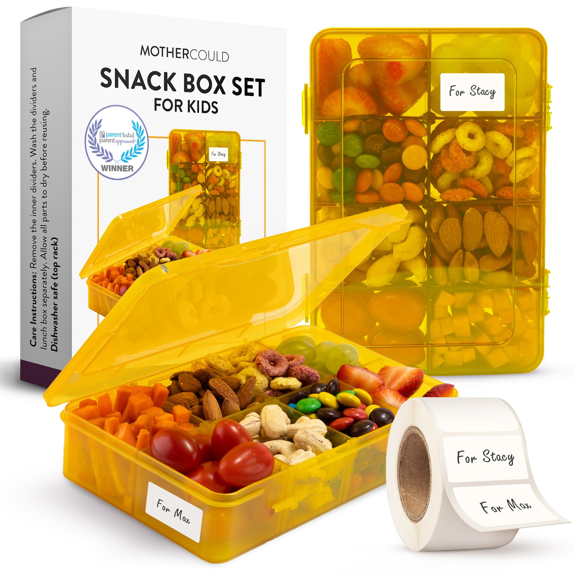 Amazon.com: Snack Box Containers Set of 2-Reusable,100 Dissolvable ...