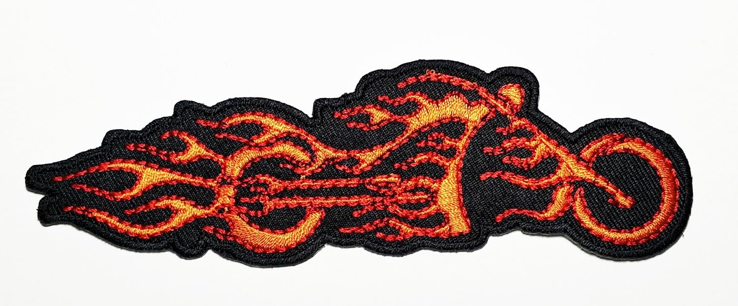 Amazon.com: HHO Motorcycles Flame Fire Ghost Rider Logo Patch ...