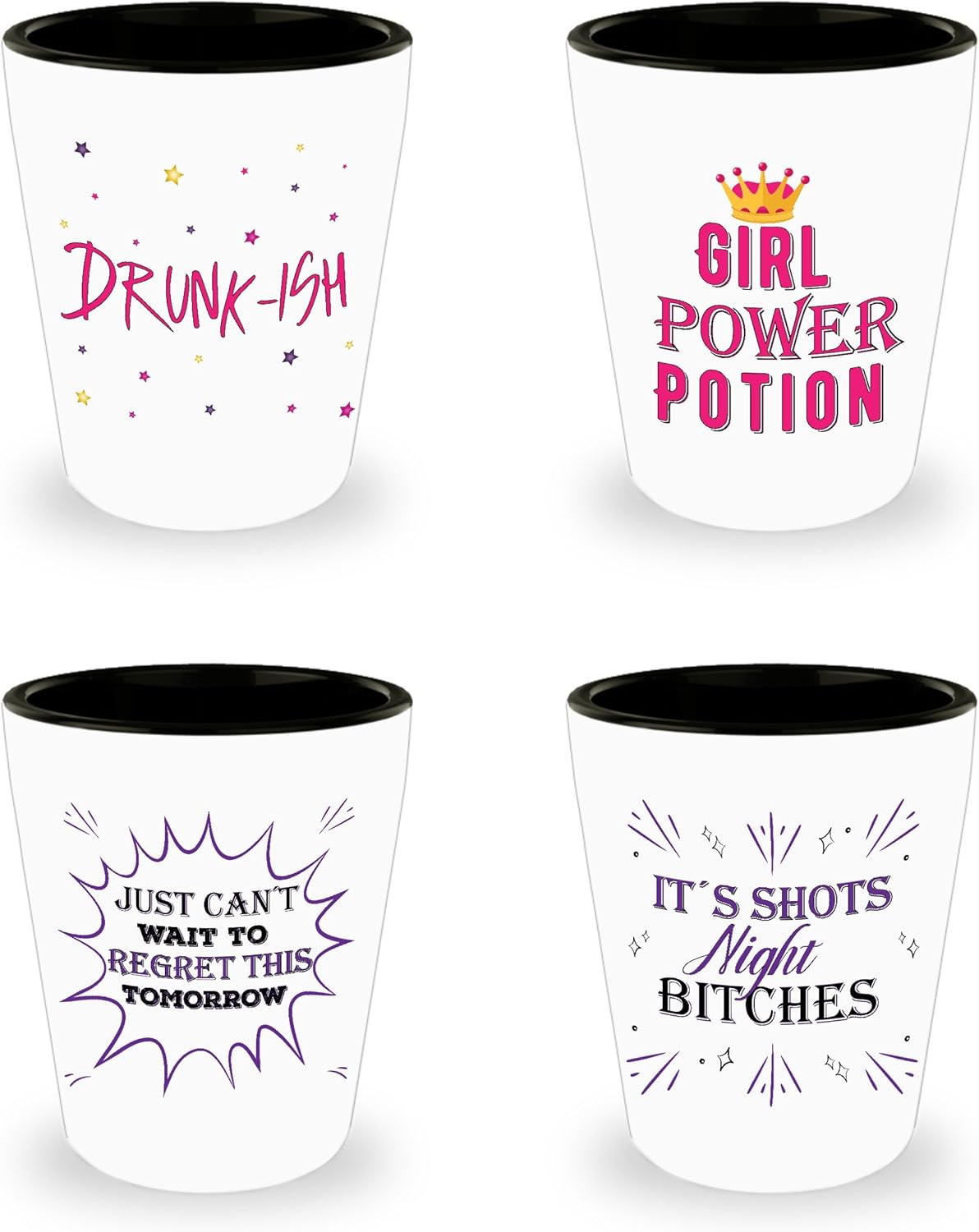 Amazon.com | Girls Shot Glasses - Funny Shot Glasses - Galentines Day ...