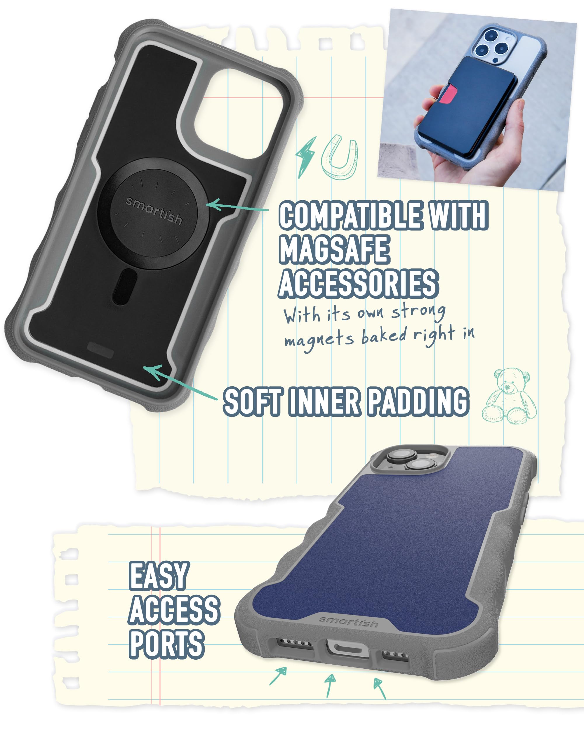 Snapklik.com : Smartish iPhone 15 Protective Magnetic Case - Gripzilla ...