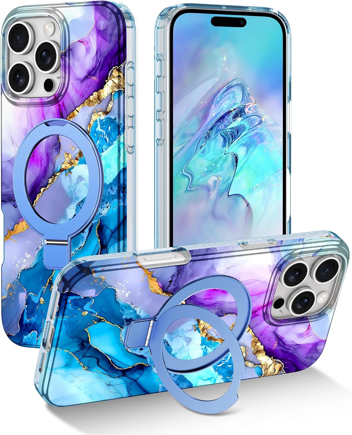 Amazon.com: Lamcase for iPhone 16 Pro Max Case with Magnetic Invisible Ring Stand [Compatible ...