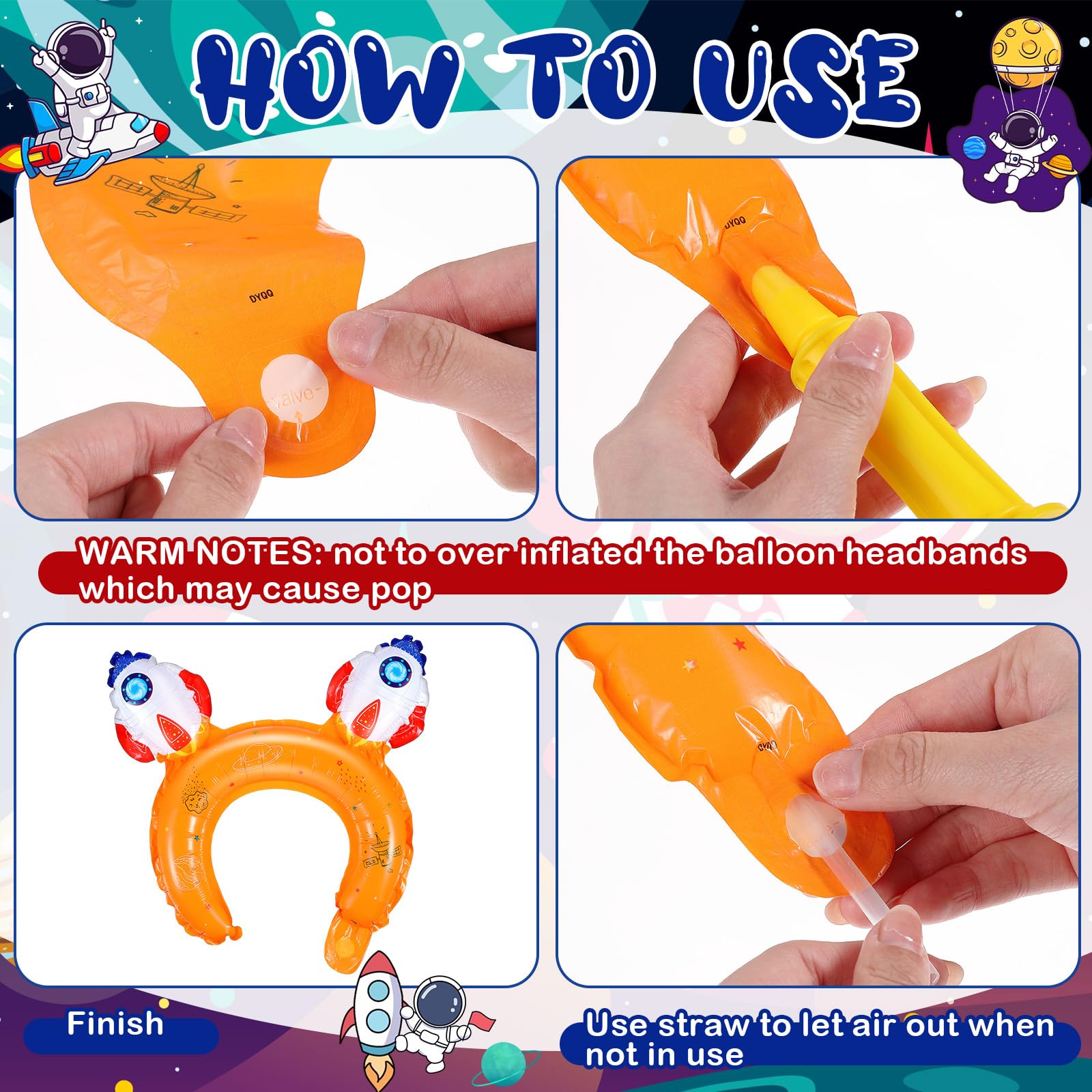 Snapklik.com : Libima 200 Pcs Inflatable Headbands Inflatable Wrist ...