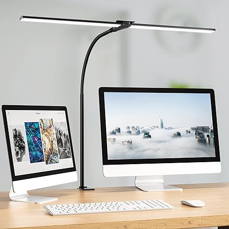 Hensam LED Desk Lamp for Home Office,Bright Double Head Desk Lamp with ...