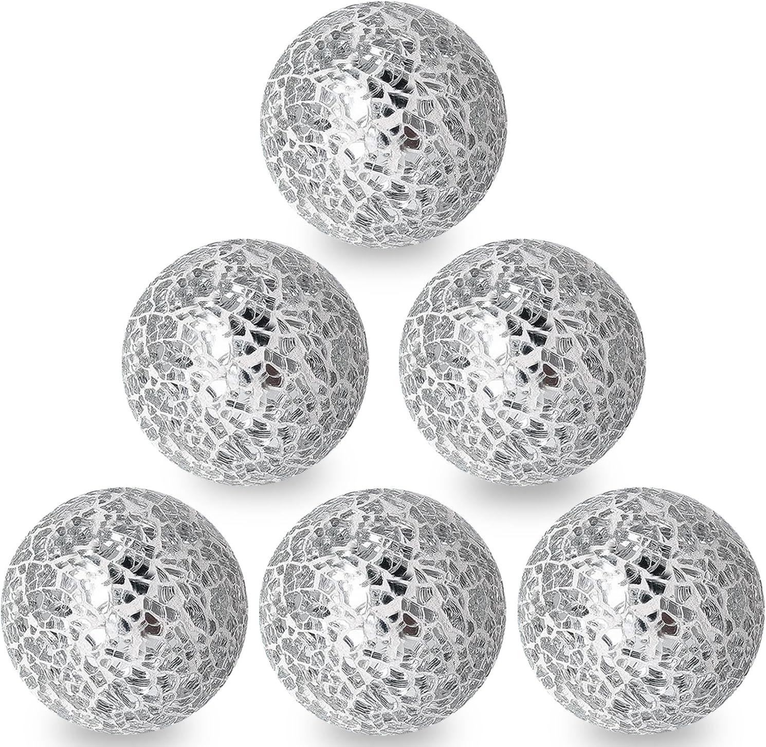Amazon.com: 2.4 in Decorative Orbs Glass Balls Set of 6, Mosaic Sphere ...