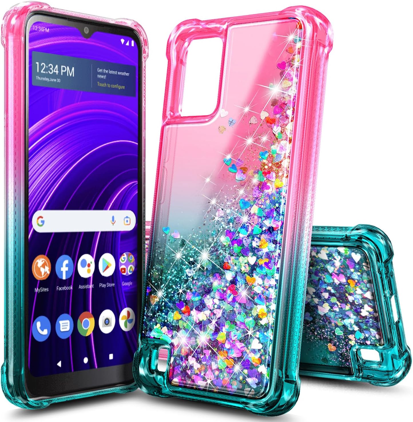 Amazon.com: WDHD Designed for BLU View Speed Case, Glitter Floating ...