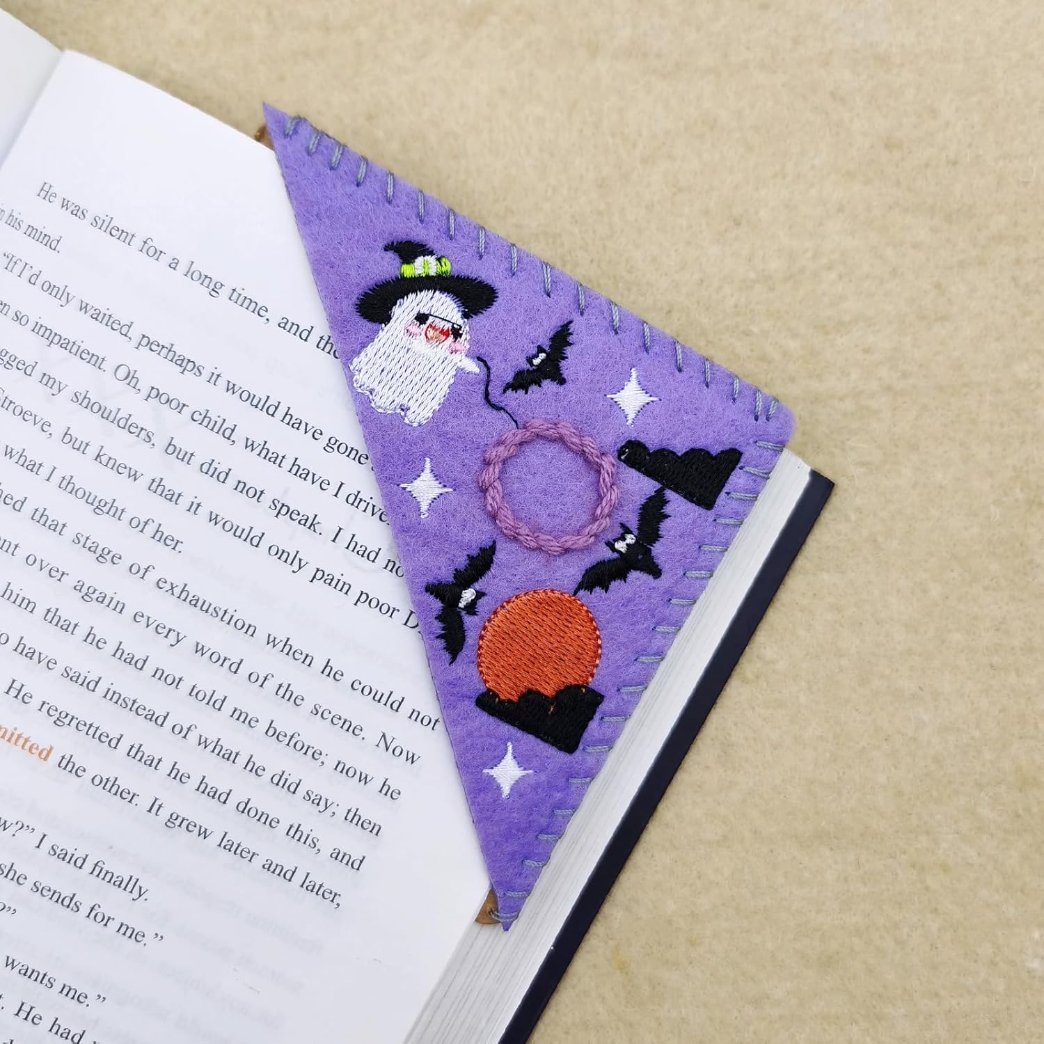 Amazon.com: Halloween Felt Triangular Bookmark, Hand Stitched Felt ...