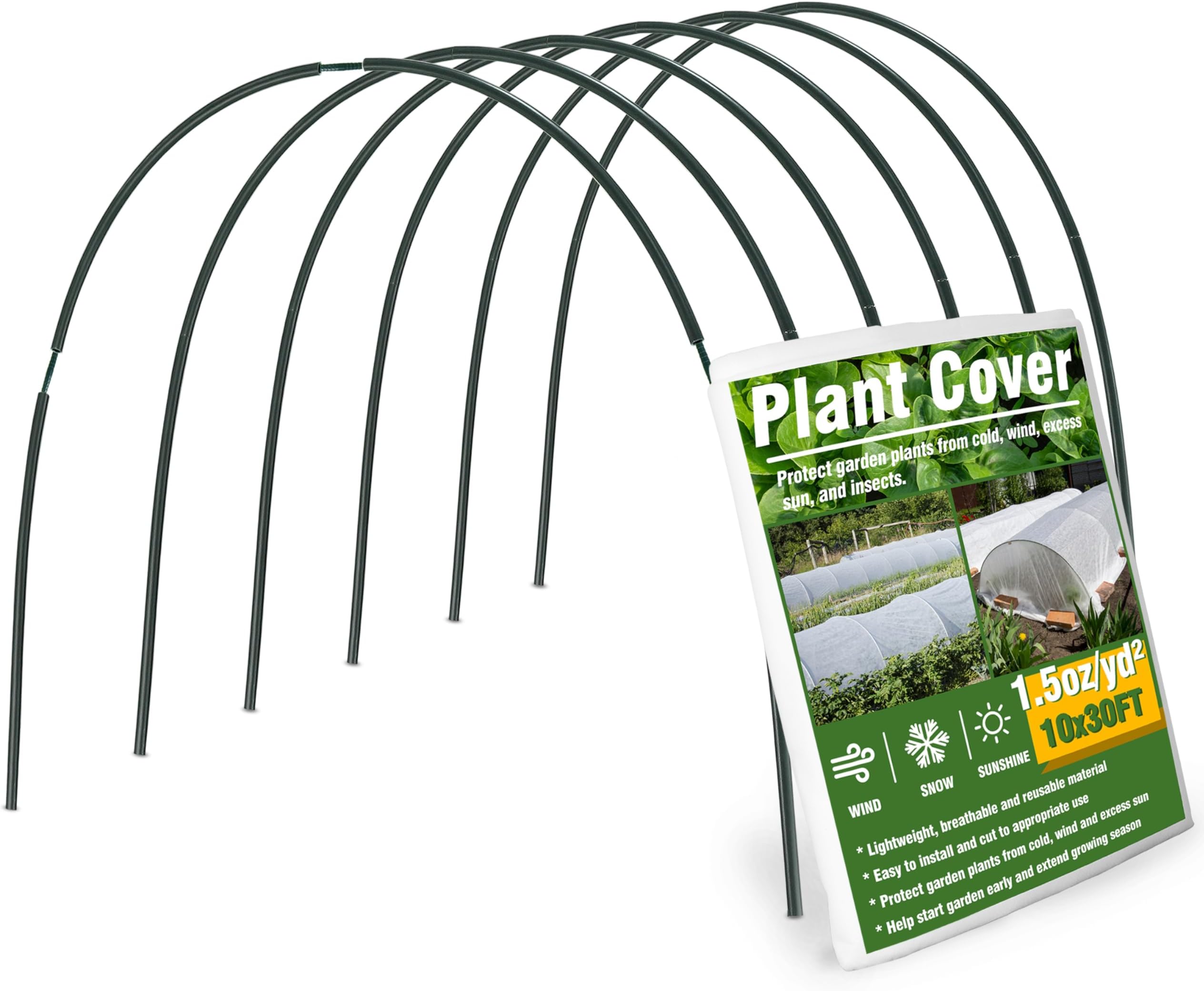 Amazon.com : Gardzen Garden Hoops and 10ftx30ft Plant Covers for Winter ...